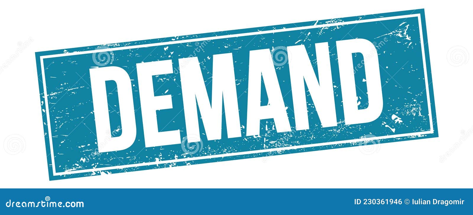 DEMAND Text on Blue Grungy Rectangle Stamp Stock Illustration ...