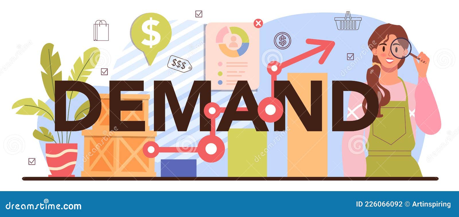 Demand Typographic Header. Entrepreneur Tracking Demand of Goods Stock ...