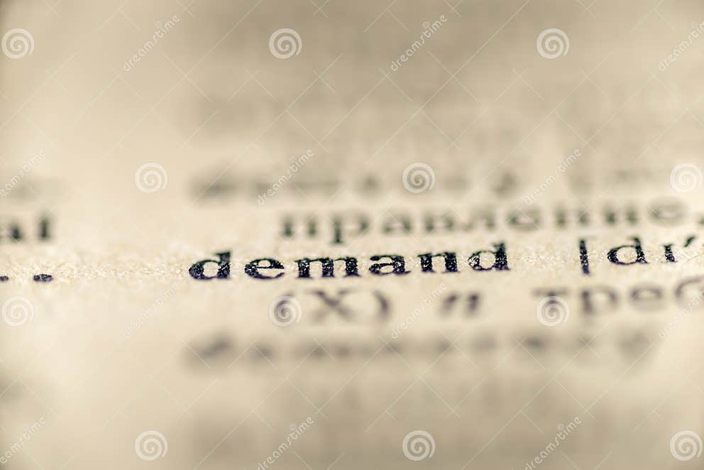 Demand word dictionary stock photo. Image of call, inquire - 210317618