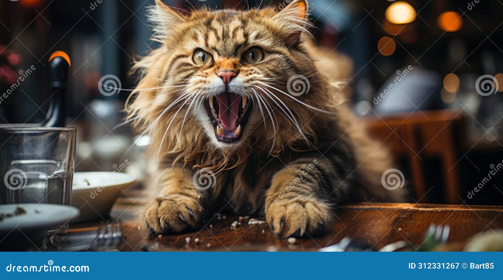 Demanding Dinner The Hungry Cats Hangry Expression Stock Image ...