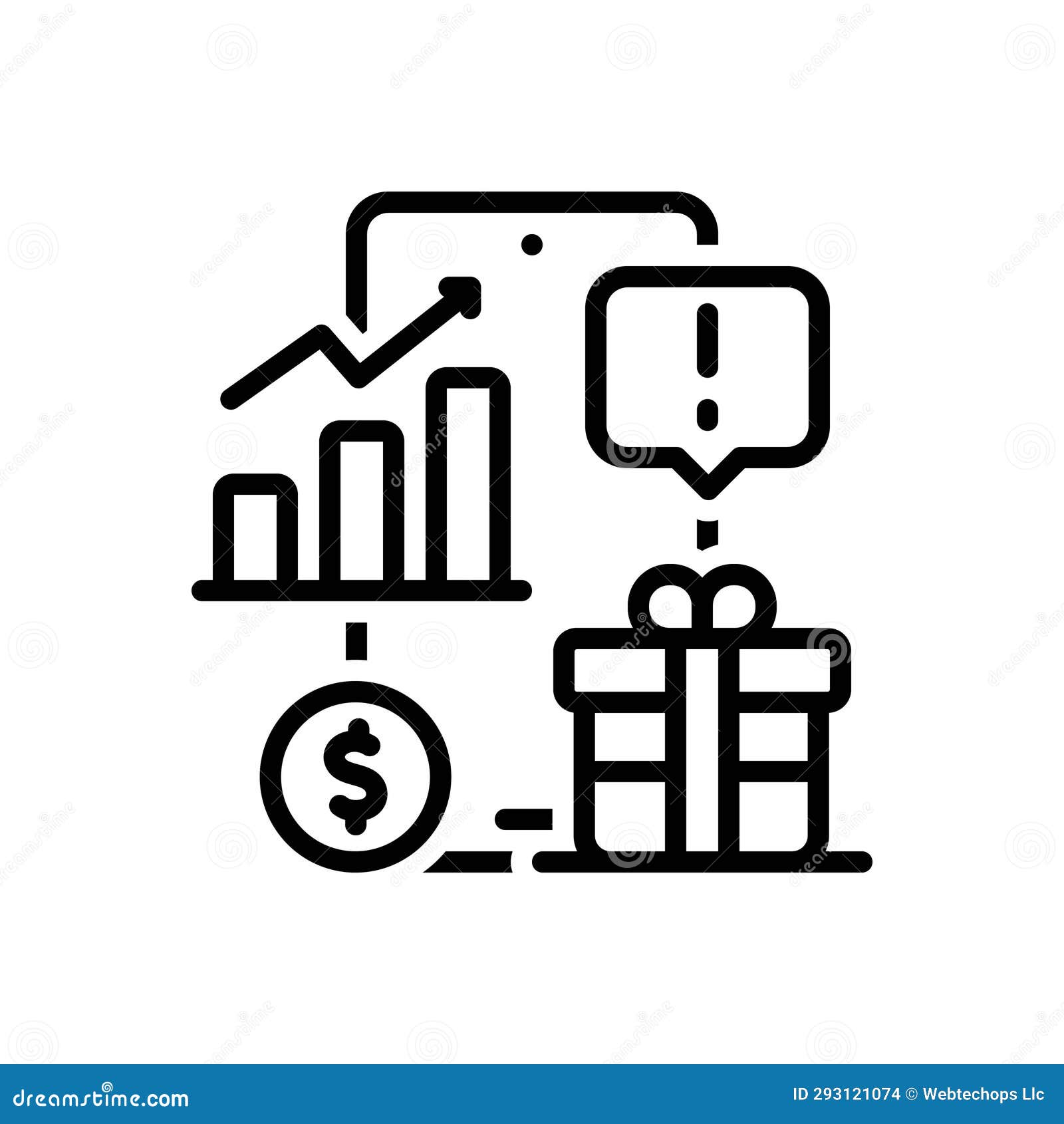 Black Line Icon for Demands, Gift and Money Stock Vector - Illustration ...