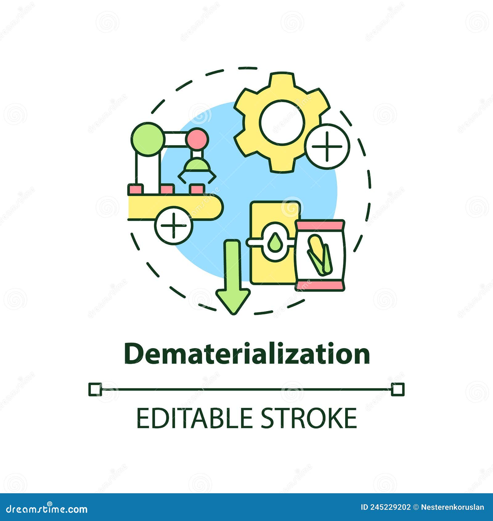 Dematerialization Concept Icon Stock Vector - Illustration of economy ...