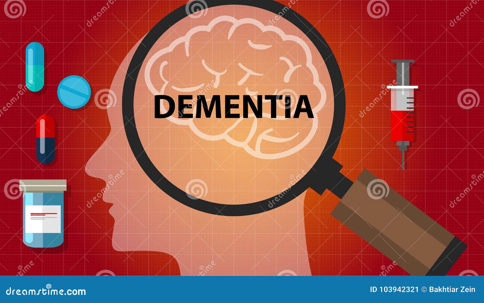 Dementia Brain Memory Problem Head Neurology Health Loss Concept ...