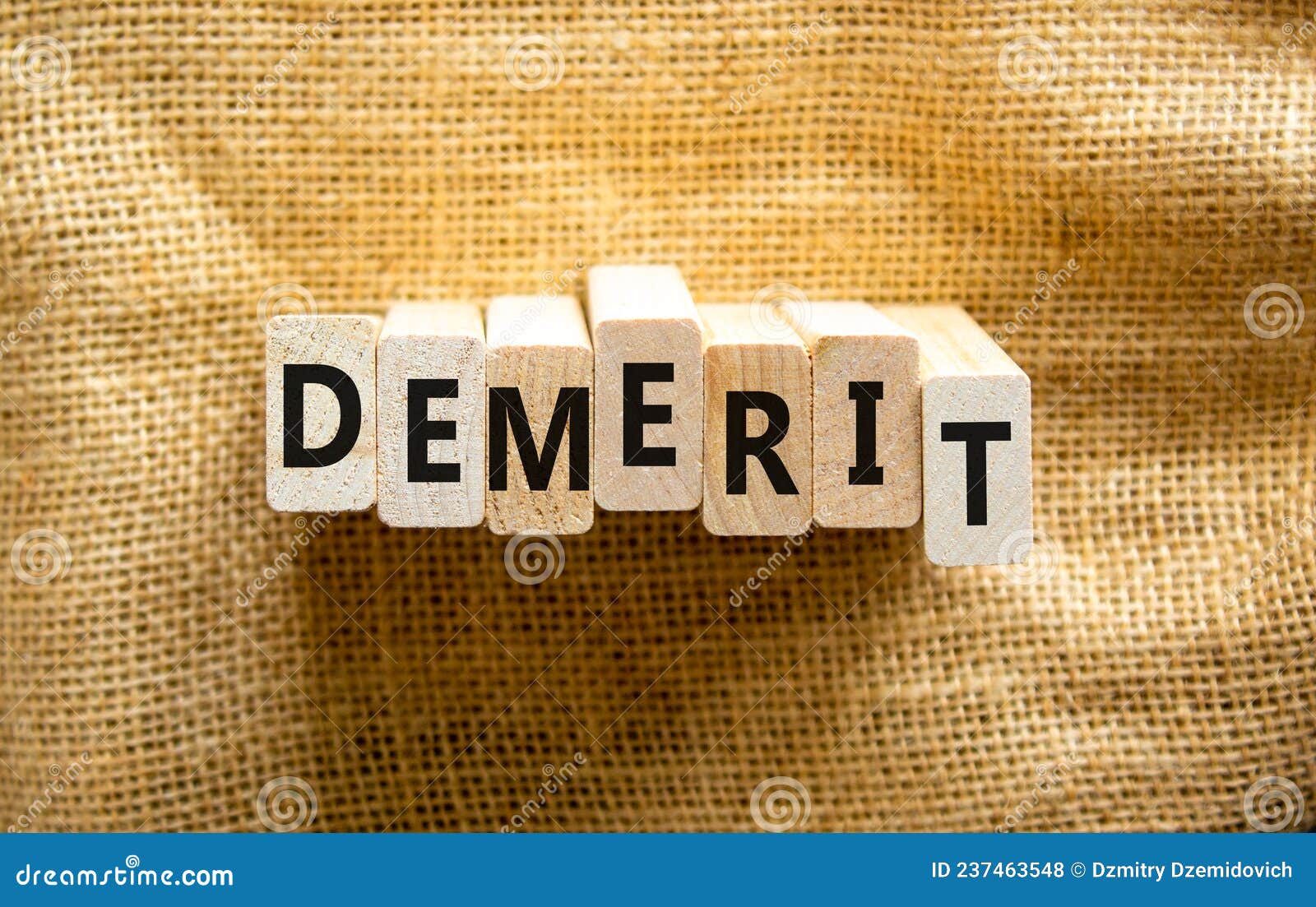 Demerit Symbol. the Concept Word Demerit on Wooden Blocks. Beautiful ...