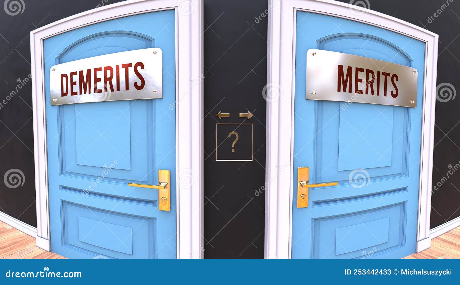 Demerits And Merits Staying In Balance - Pictured As A Metal Scale With ... Demerits And Merits Staying In Balance - Pictured As A Metal Scale With ...