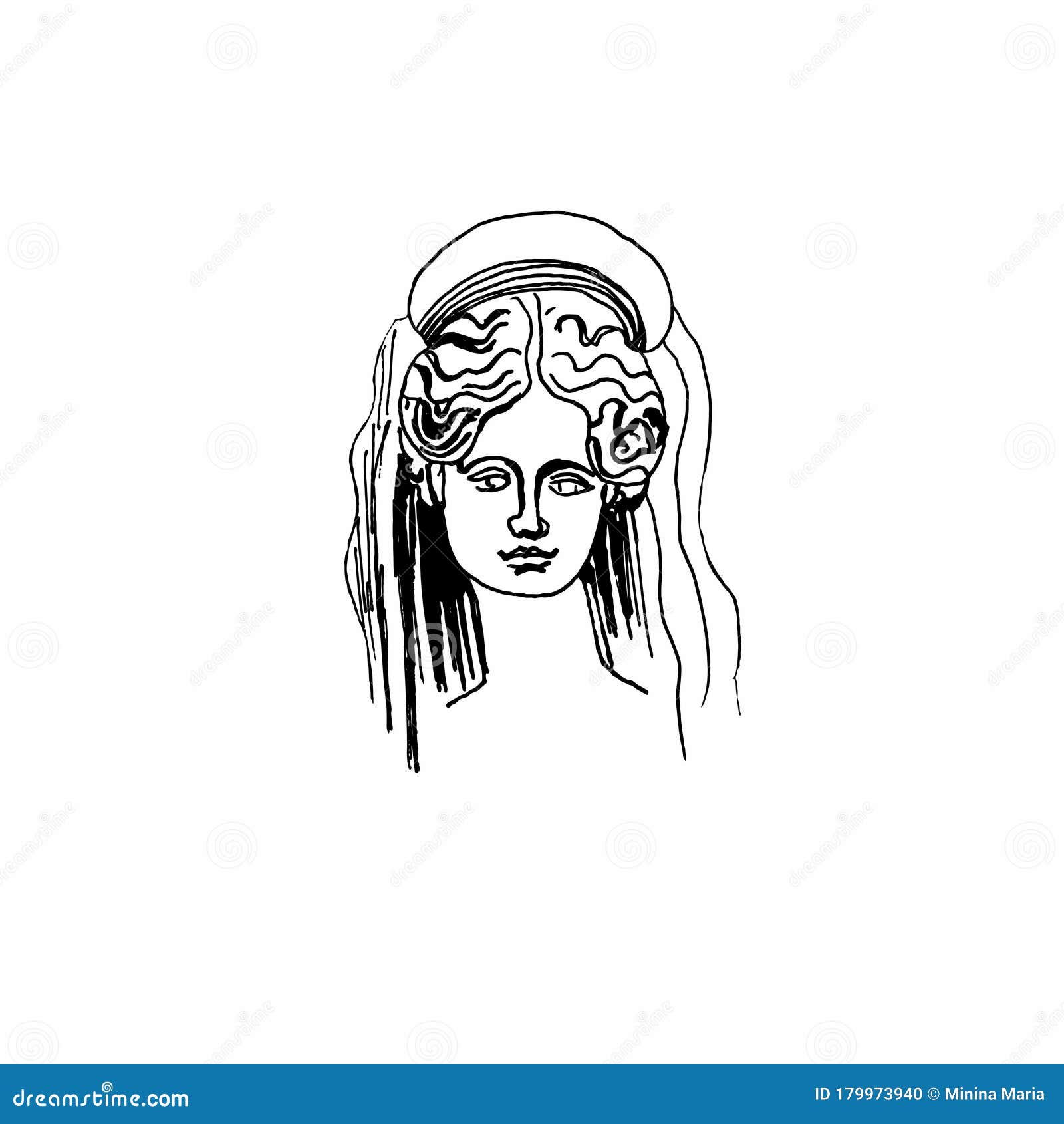 Demeter Vector Marble Head.Work Of Art Of Ancient Greece Era Stock ...