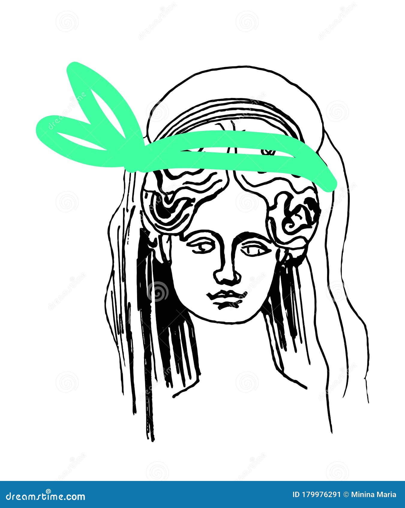 Demeter Vector Marble Head.Work Of Art Of Ancient Greece Era Stock ...
