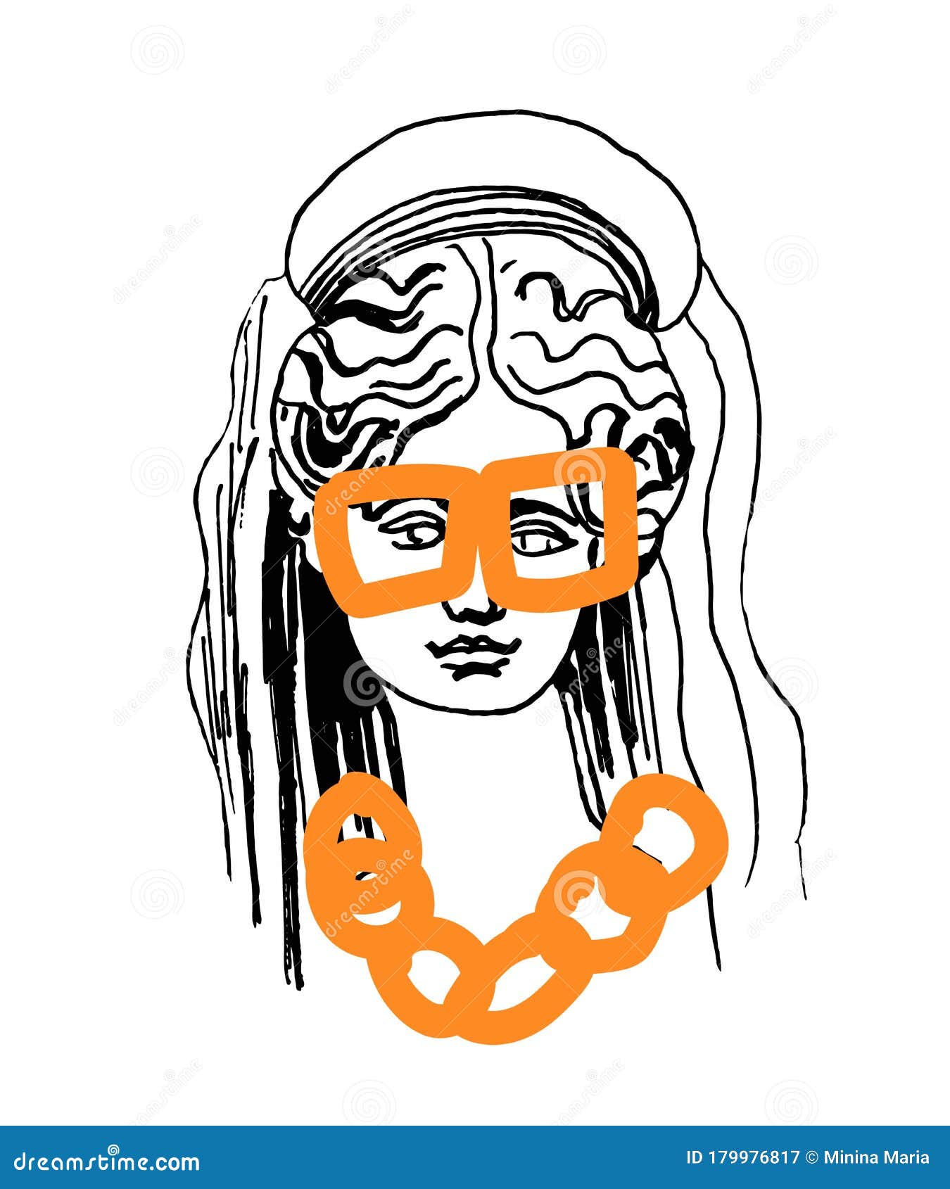 Demeter Vector Marble Head. Work of Art of Ancient Greece Era Stock ...