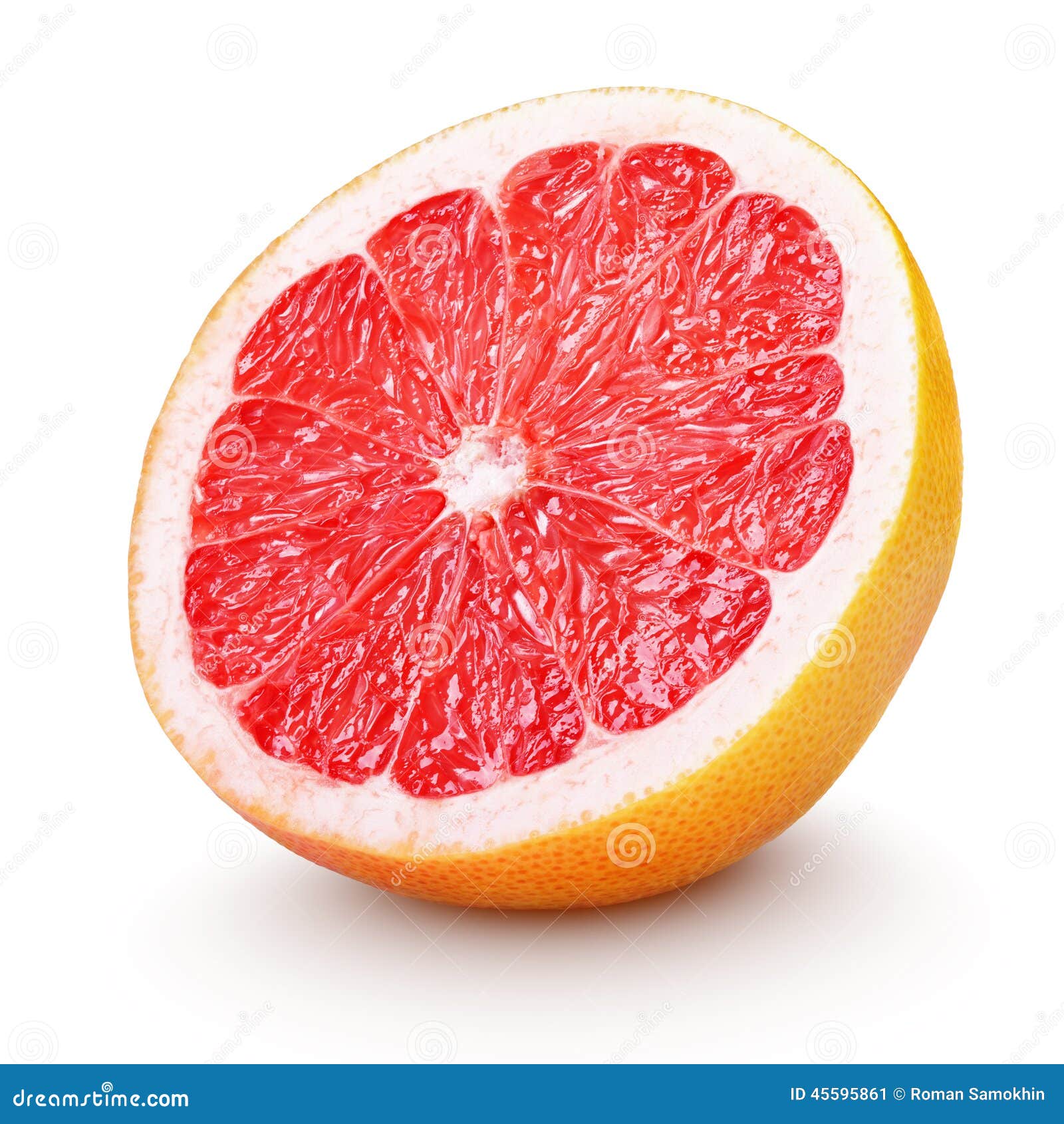 Demi Agrumes De Pamplemousse D'isolement Sur Le Blanc Image stock ...