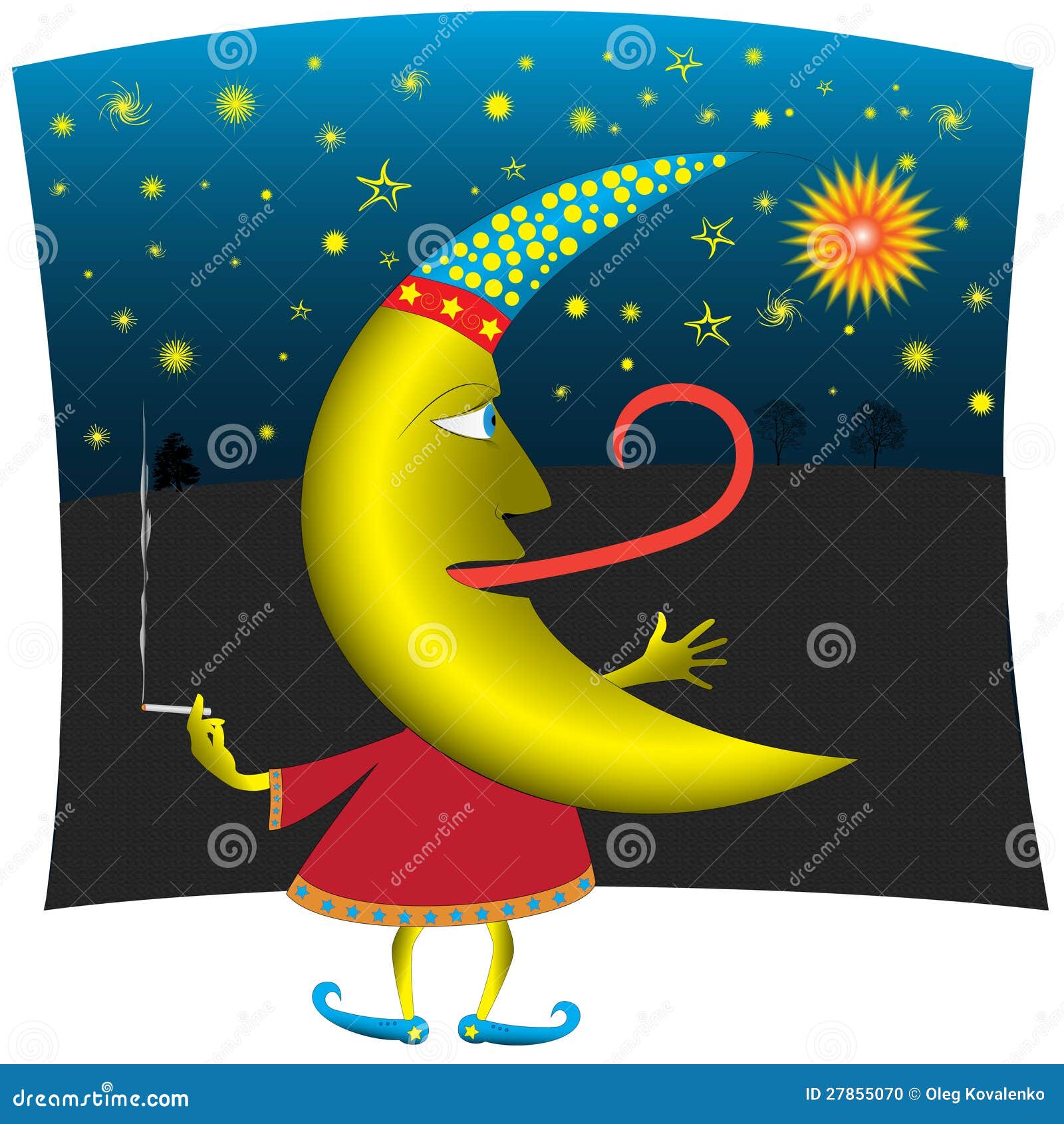 Demi de lune illustration de vecteur. Illustration of moonlight - 27855070