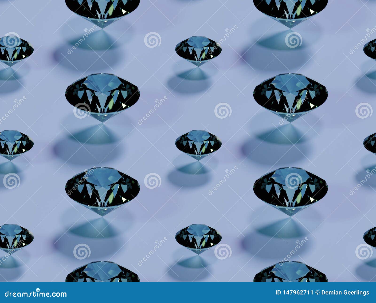 3Demian Seamless Pattern Blue Diamonds on Blue Background Stock ...