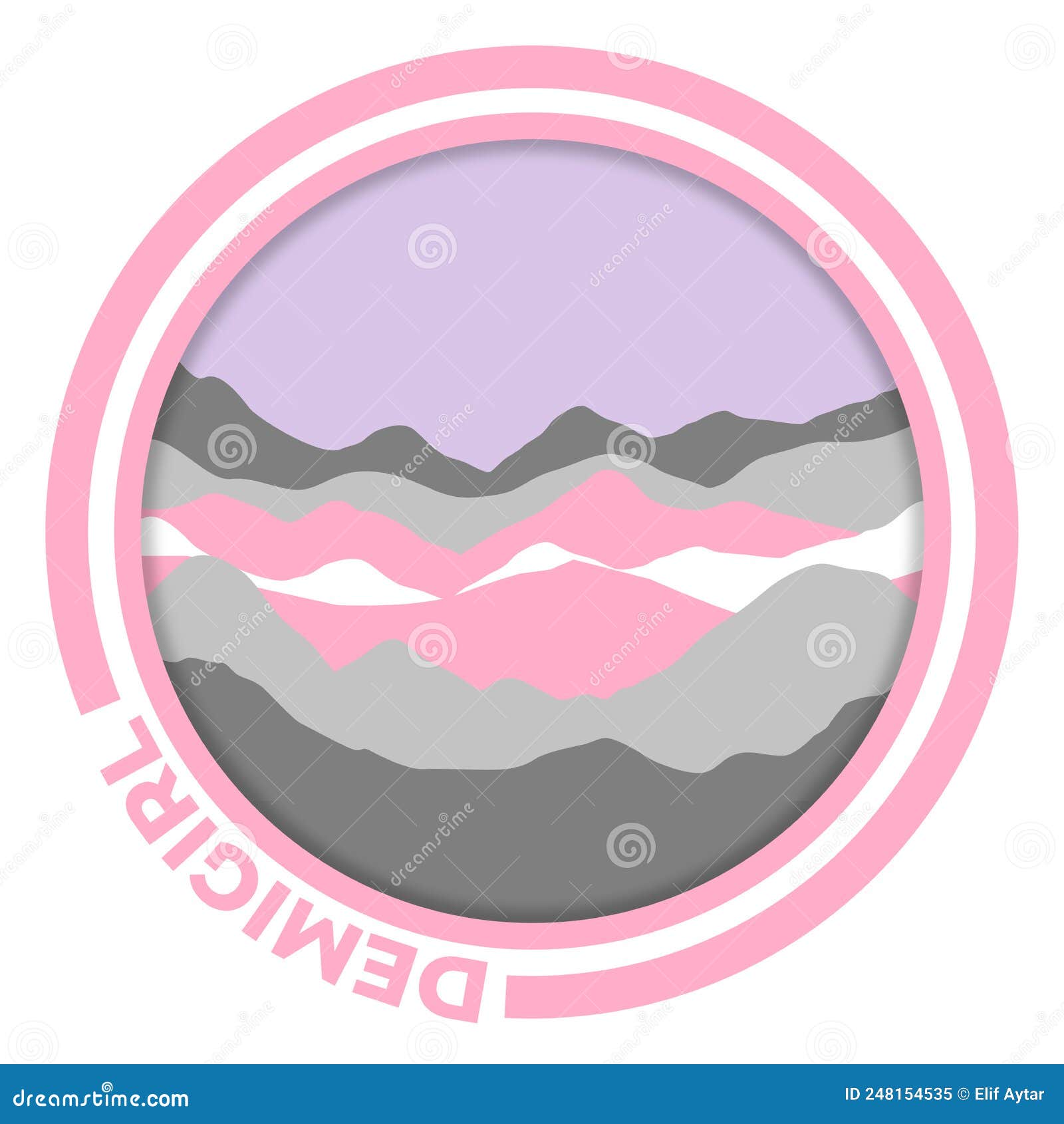 Demigirl Flag with Mountain Pattern. Hills with Pride Colors Stock ...