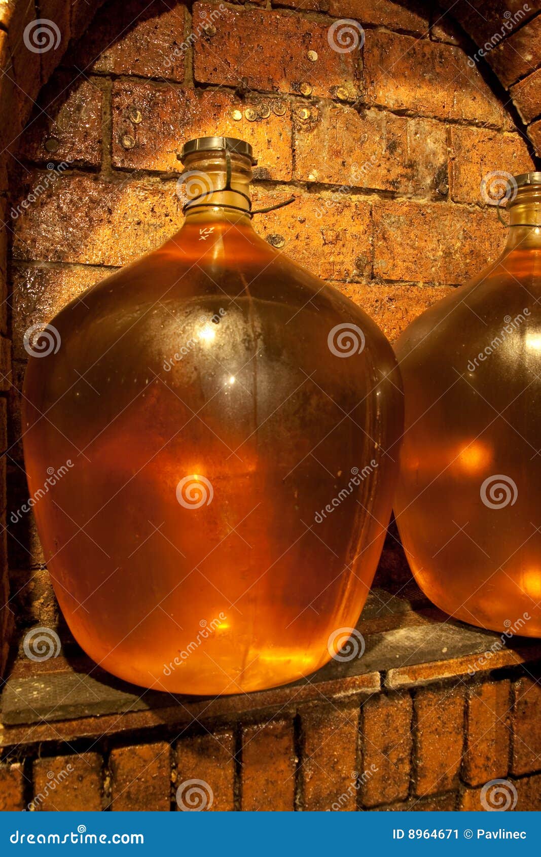 Demijohn in wine cave stock image. Image of bottom, grapevine - 8964671