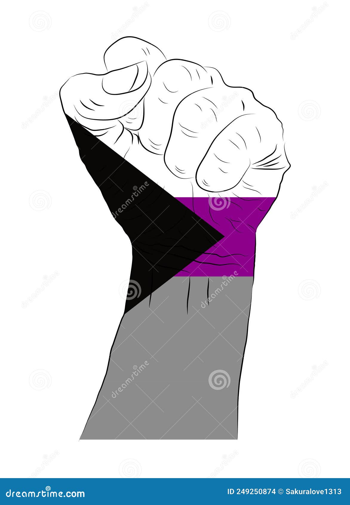 Demisexual Flag Waving Vector Illustration Designed With Correct Color
