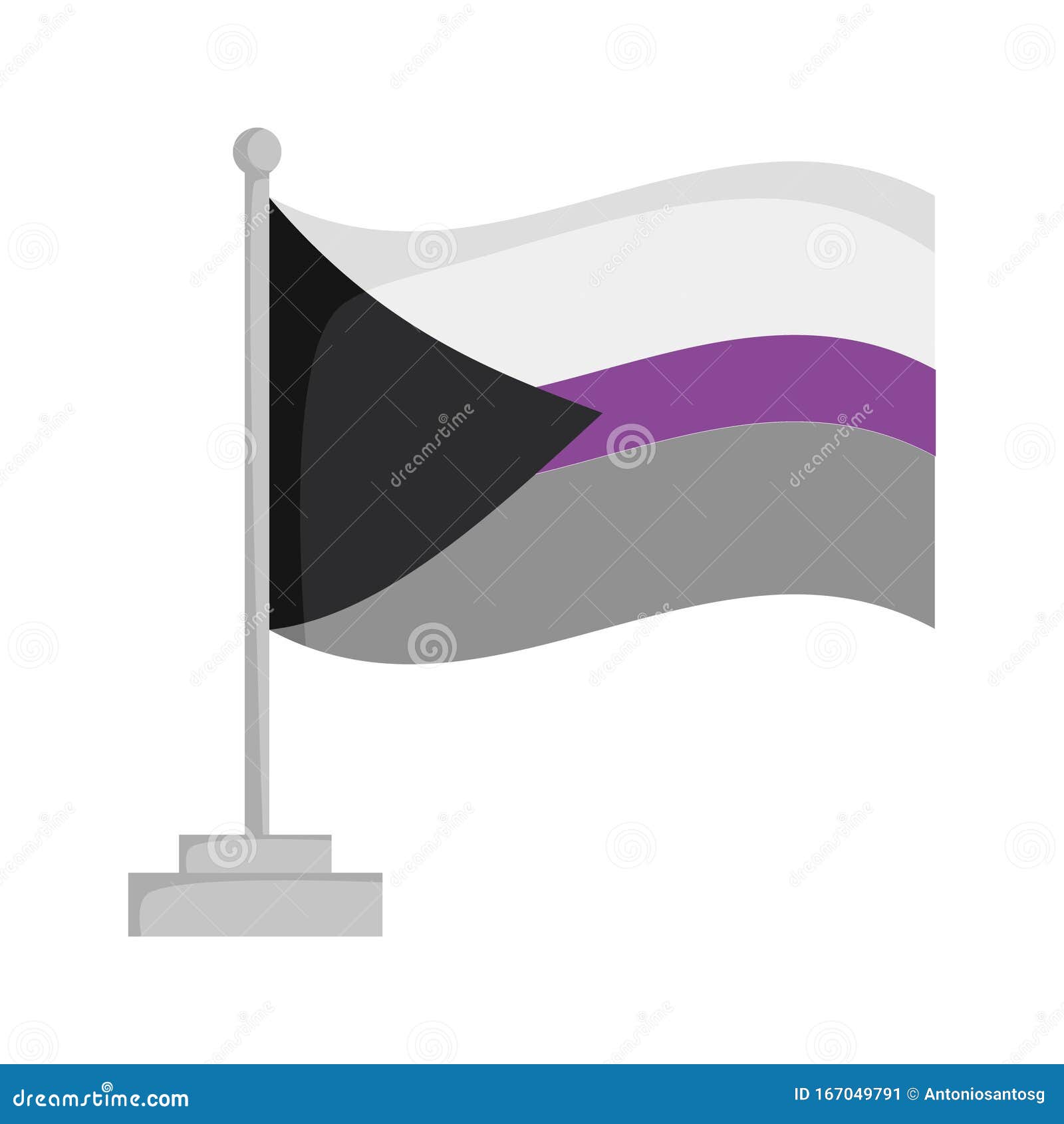 Demisexual Flag Waving Vector Illustration Designed With Correct Color