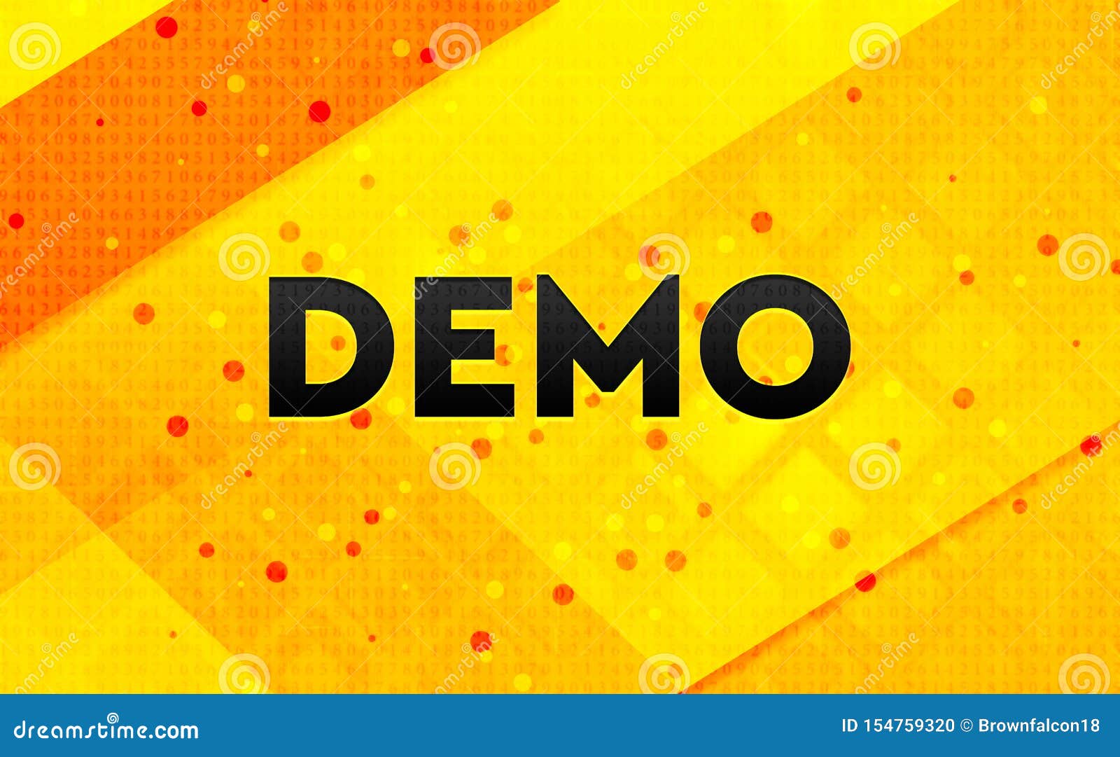 Demo Abstract Digital Banner Yellow Background Stock Illustration ...