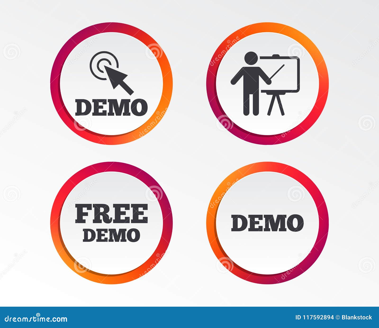 Demo with Cursor Icon. Presentation Billboard. Stock Vector ... Demo with Cursor Icon. Presentation Billboard. Stock Vector ...
