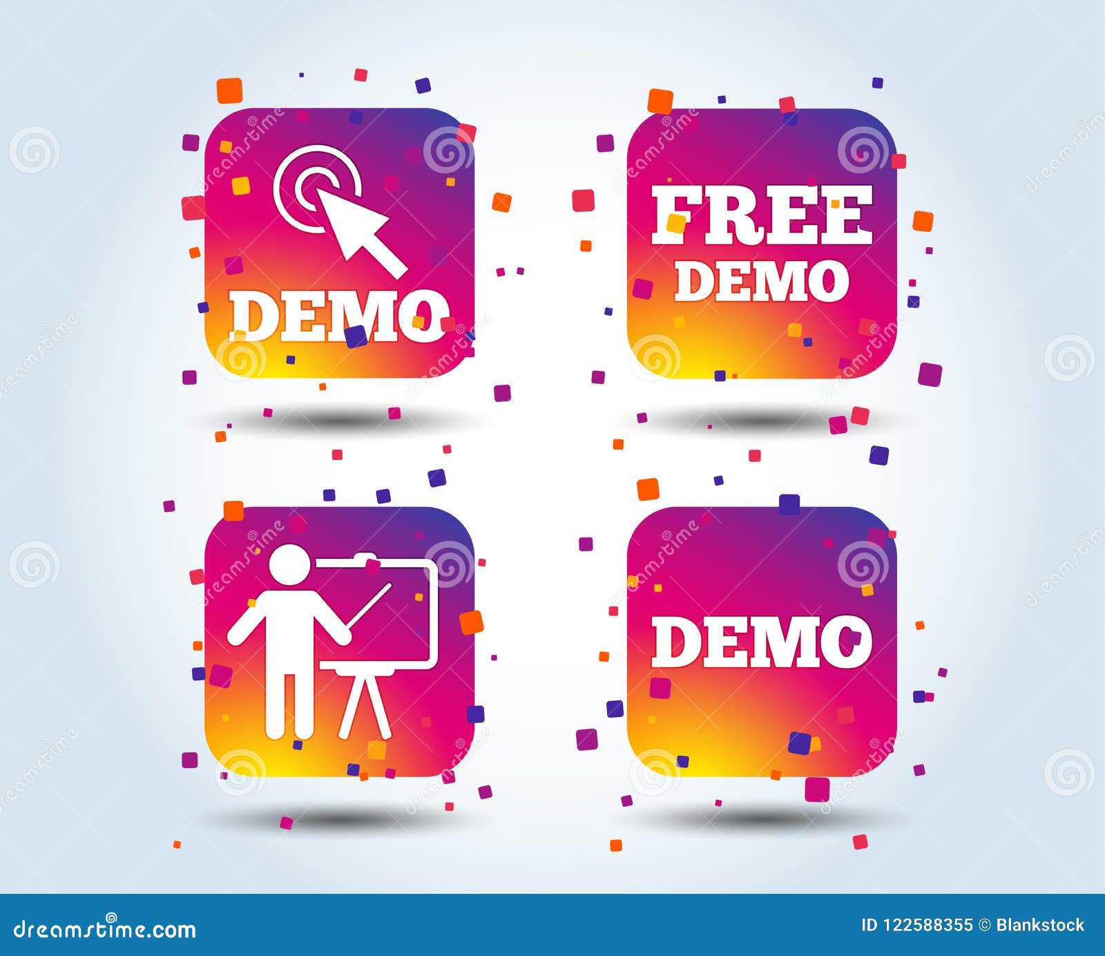 Demo with Cursor Icon. Presentation Billboard. Stock Vector ... Demo with Cursor Icon. Presentation Billboard. Stock Vector ...