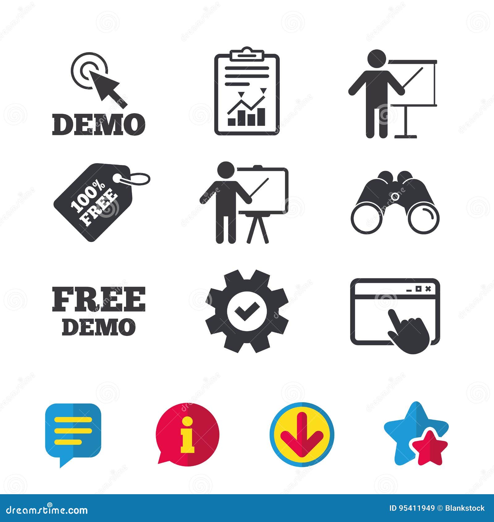 Demo with Cursor Icon. Presentation Billboard. Stock Vector ...