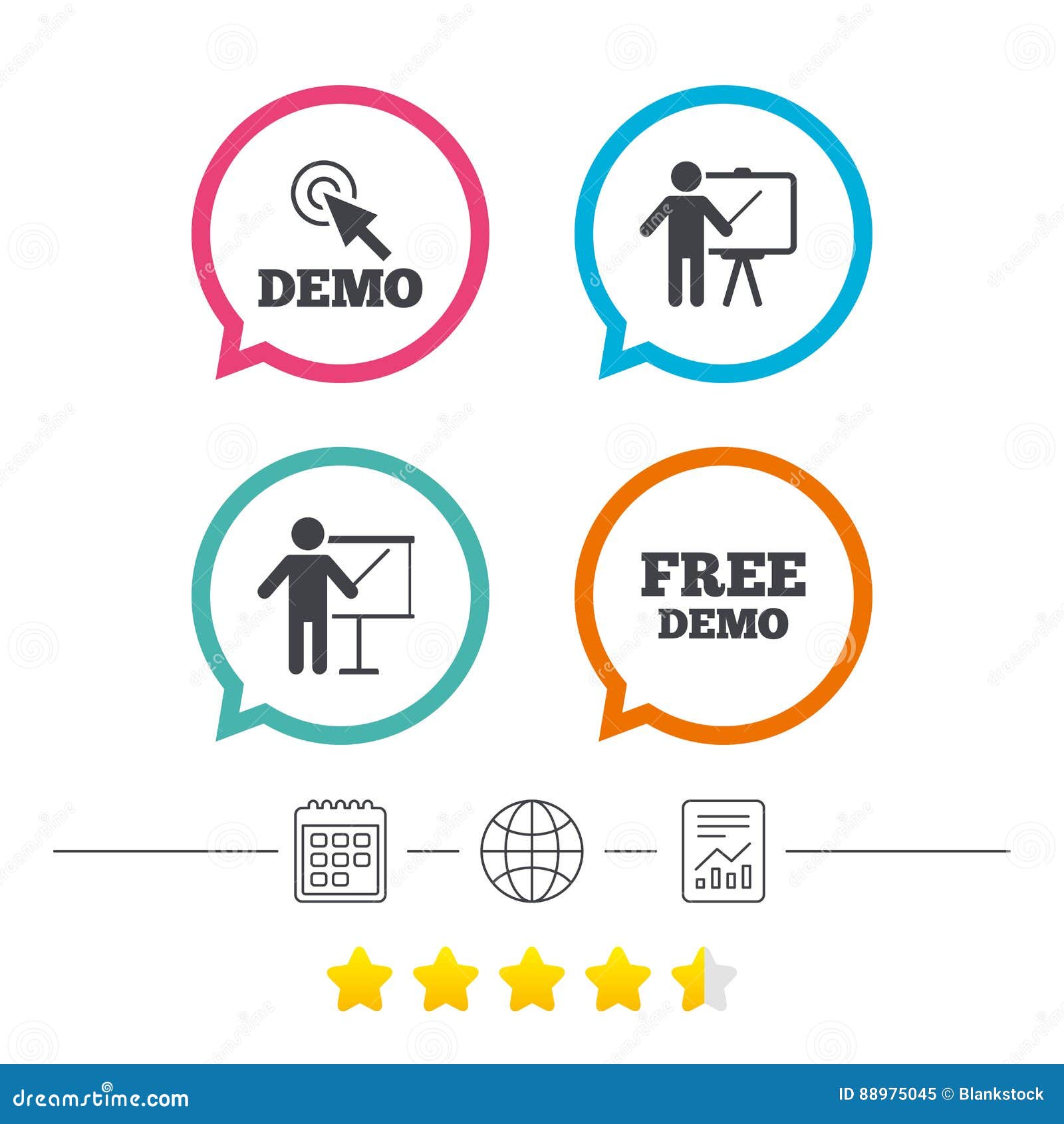 Demo With Cursor Icon. Presentation Billboard. Vector Illustration ... Demo With Cursor Icon. Presentation Billboard. Vector Illustration ...