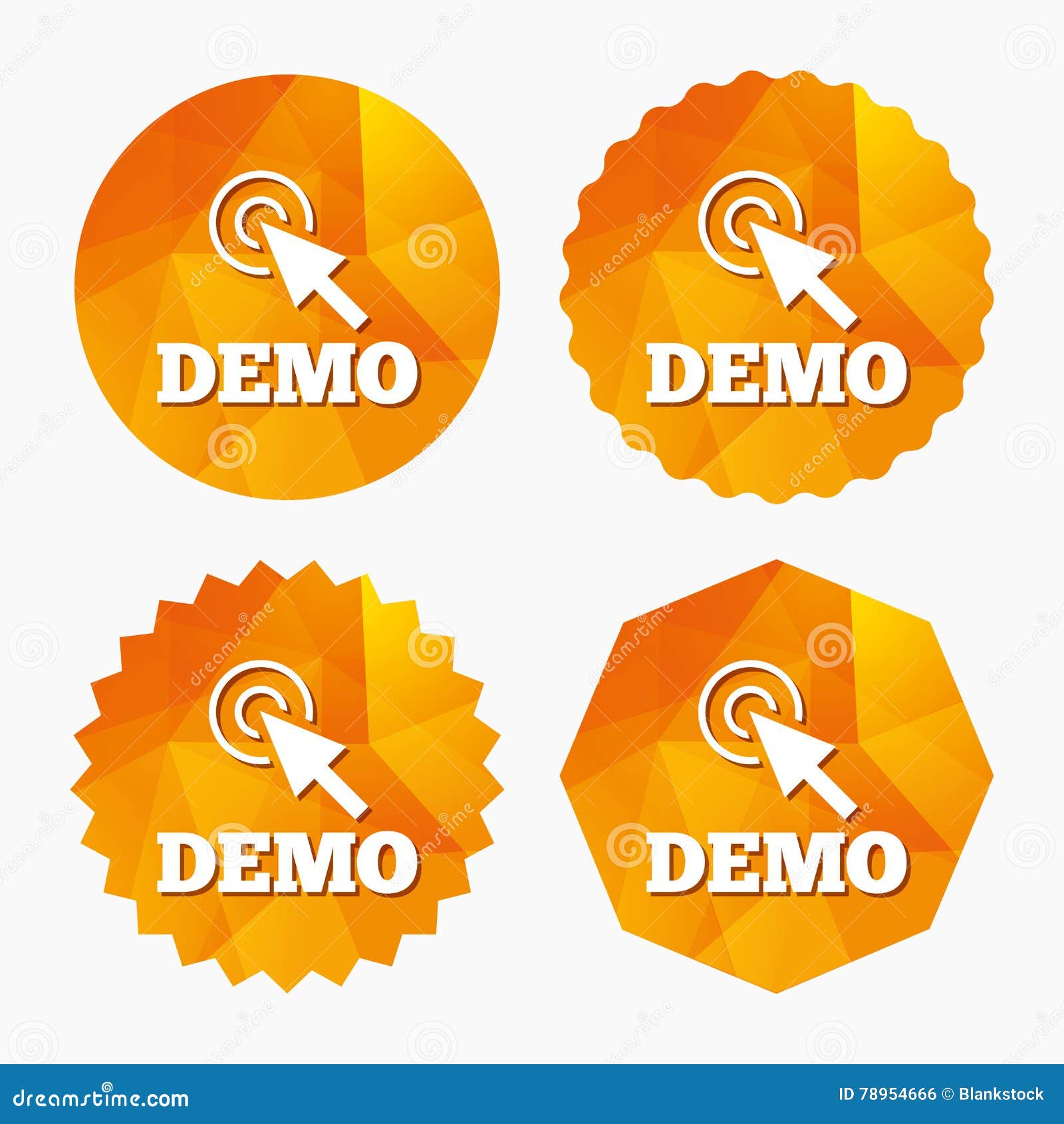 Demo with Cursor Sign Icon. Demonstration Symbol Stock Vector ...