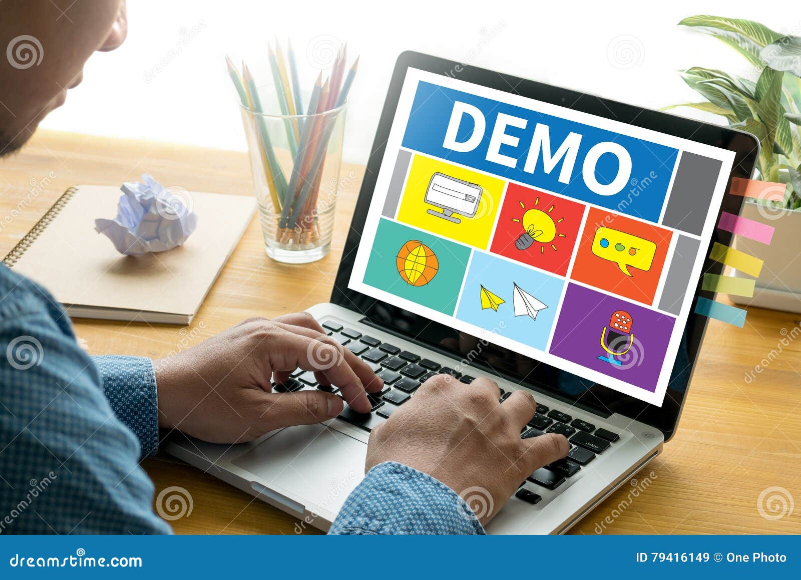 DEMO Demo Preview Ideal stock image. Image of browsing - 79416149