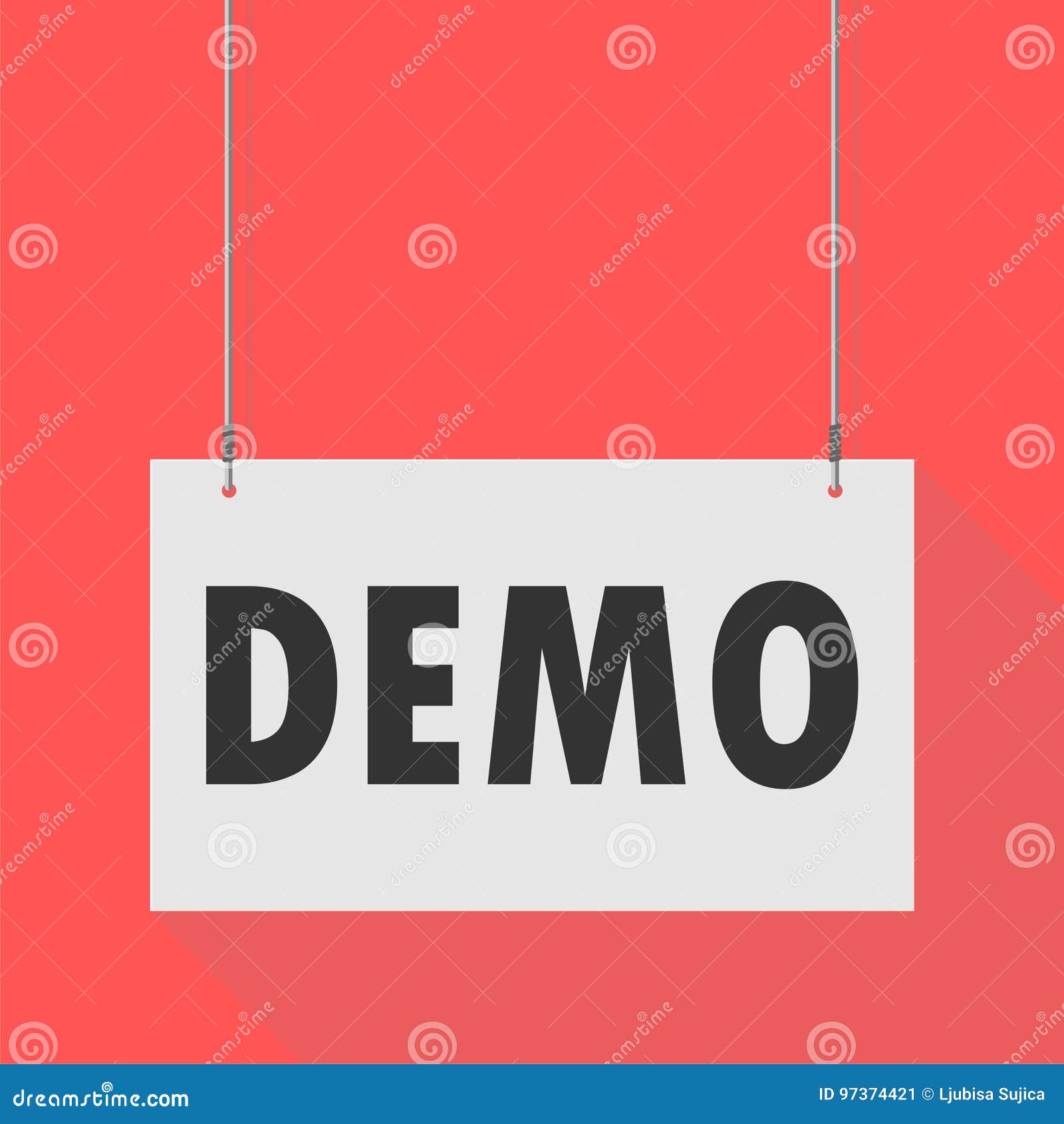 Demo Hanging Sign stock vector. Illustration of icon - 97374421