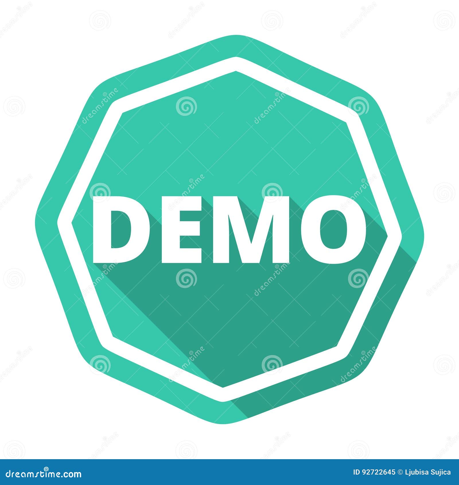 Demo icon with long shadow stock illustration. Illustration of ...
