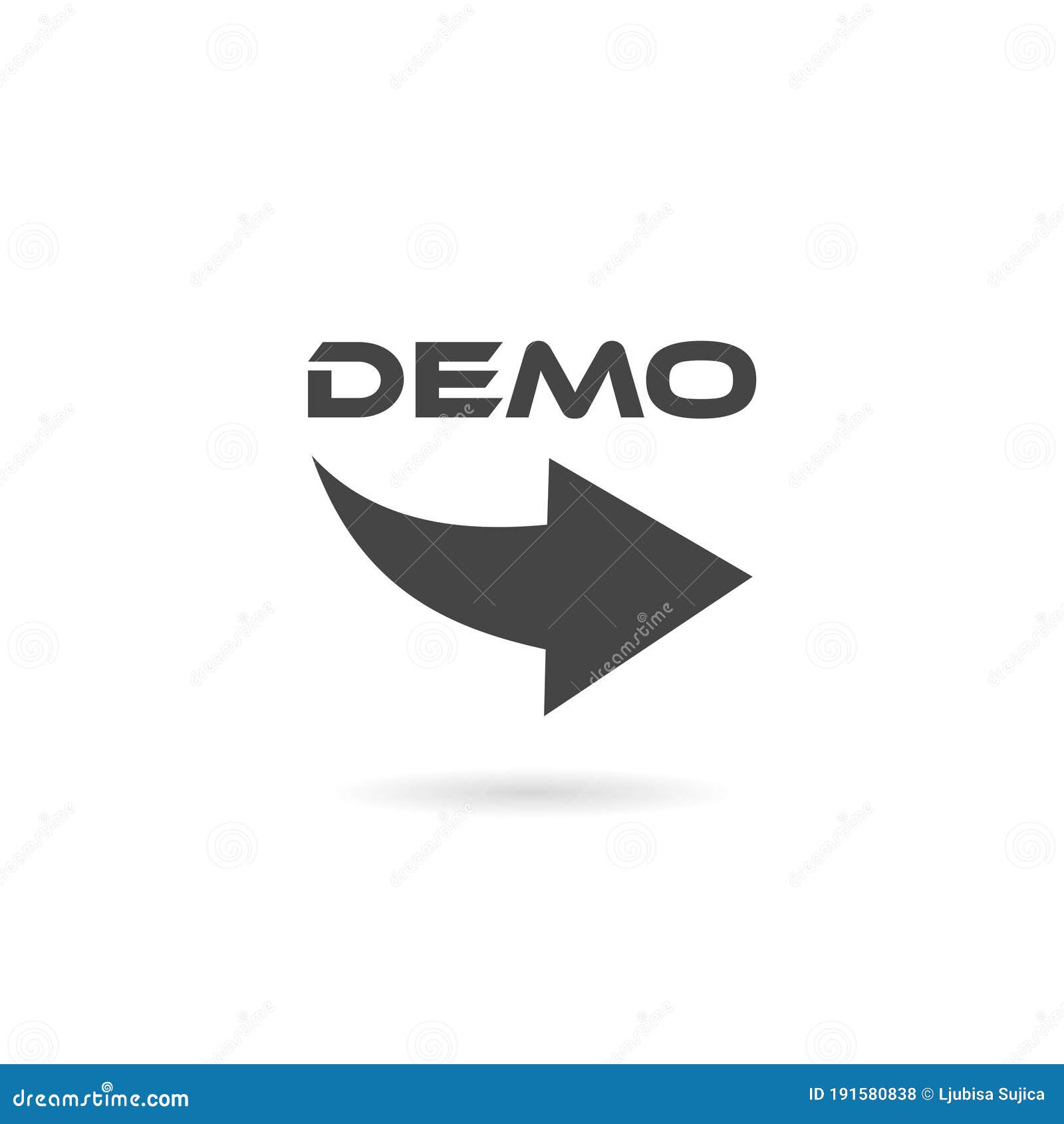 Demo icon with shadow stock vector. Illustration of caption - 191580838