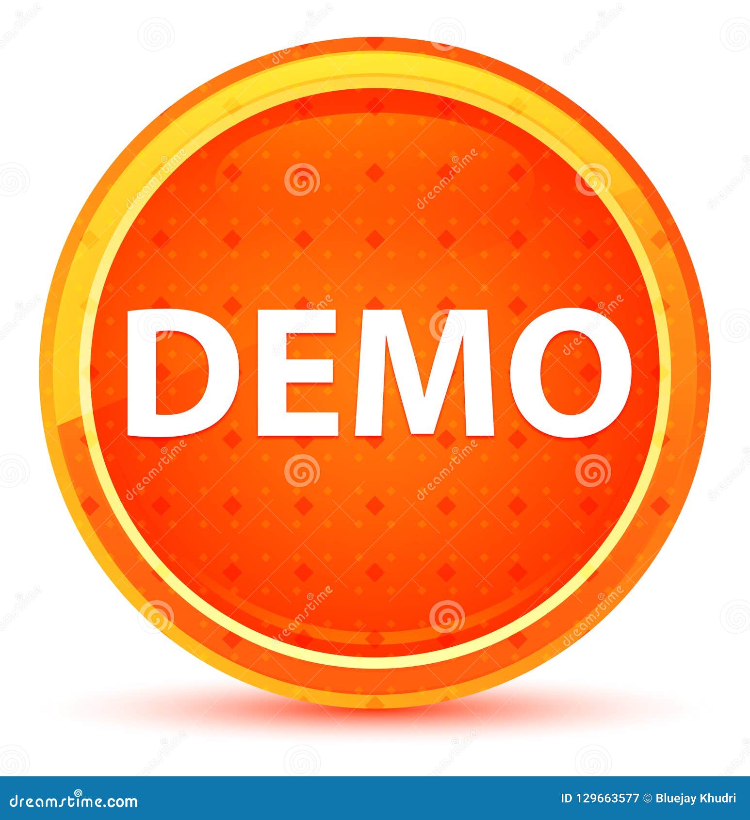 Demo Natural Orange Round Button Stock Illustration - Illustration of ...