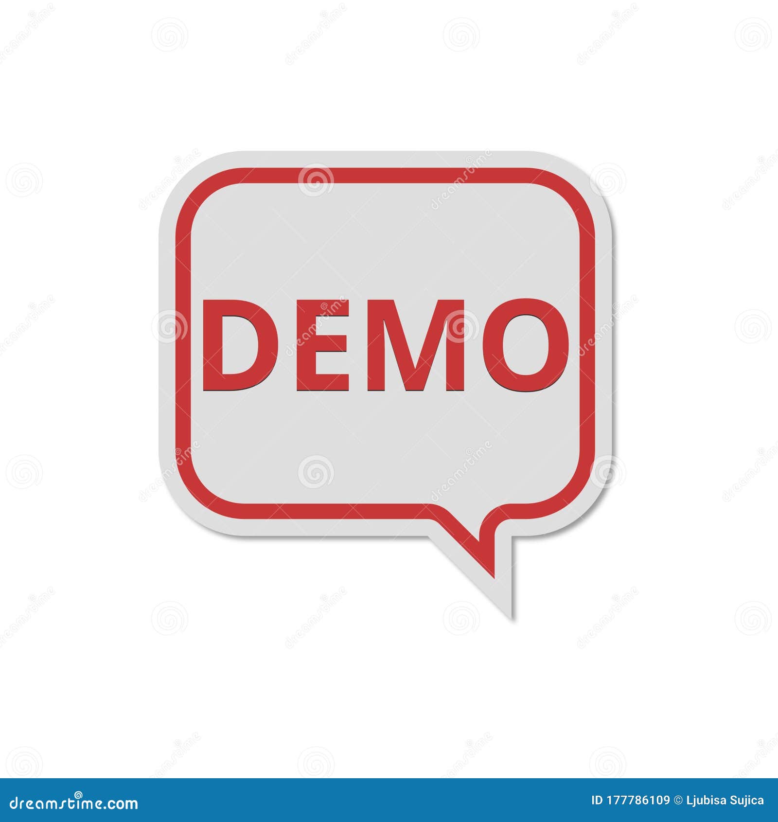 Demo red sign stock vector. Illustration of circle, geometric - 177786109