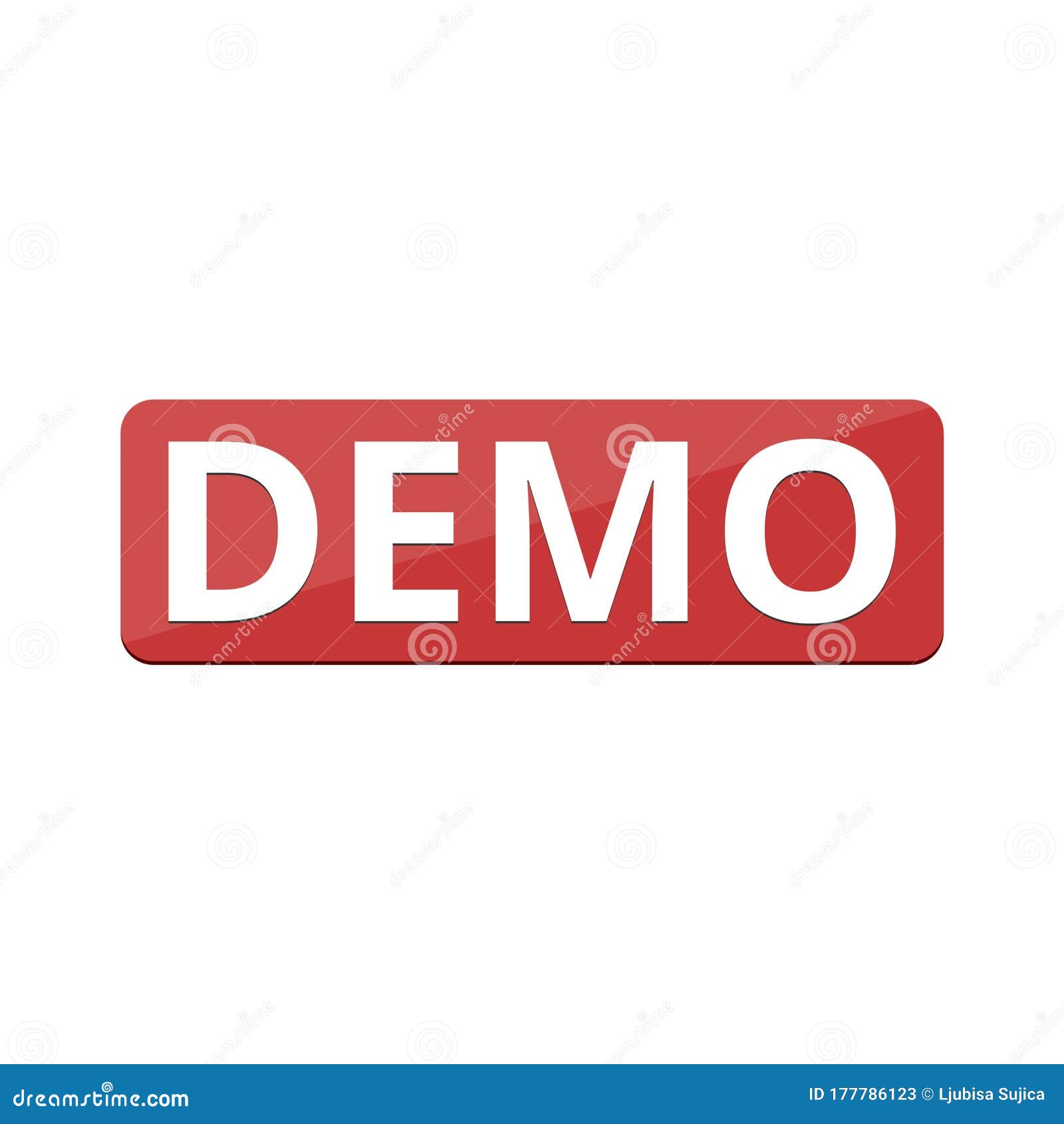 Demo red sign stock vector. Illustration of cursor, quality - 177786123