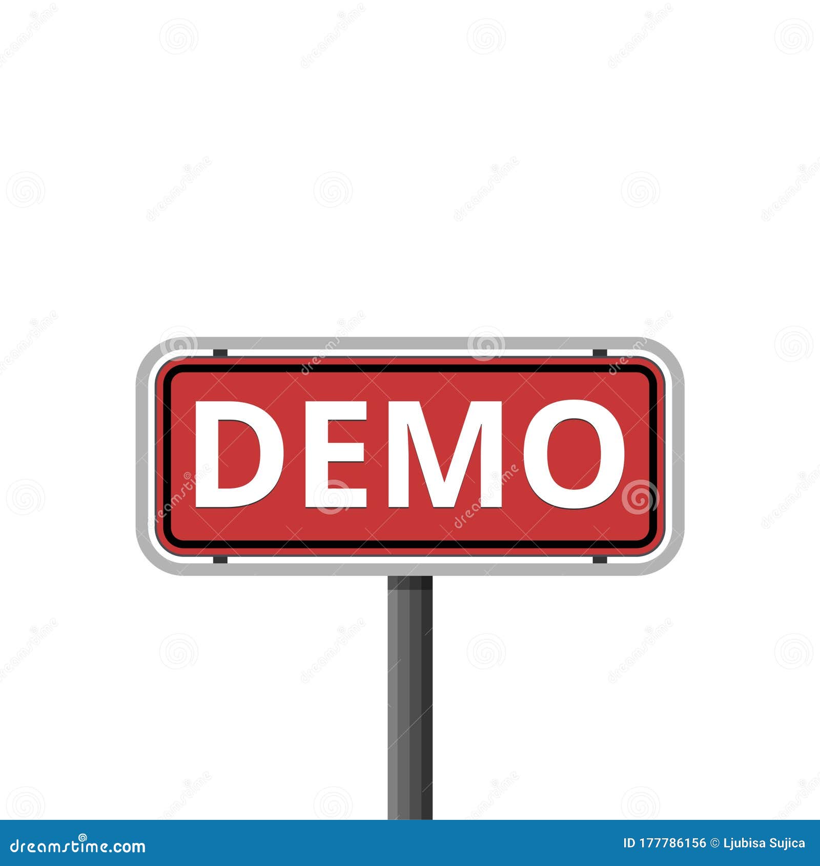 Demo red sign stock vector. Illustration of icon, gray - 177786156