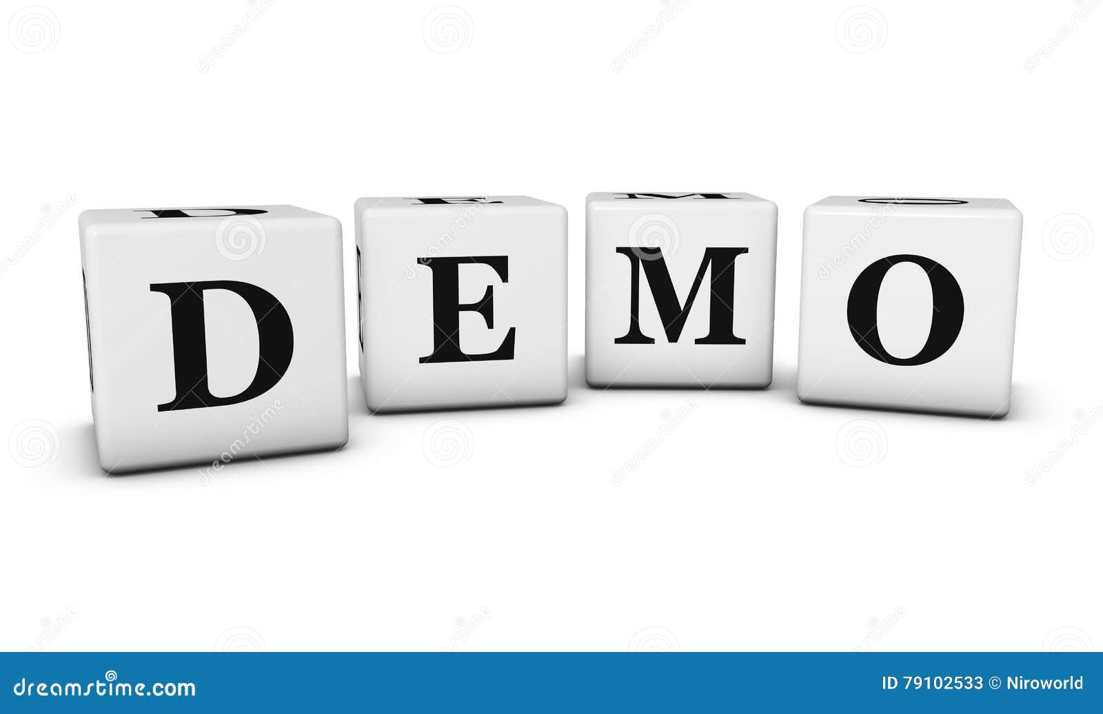 Demo Sign 3D kuber stock illustrationer. Illustration av ...