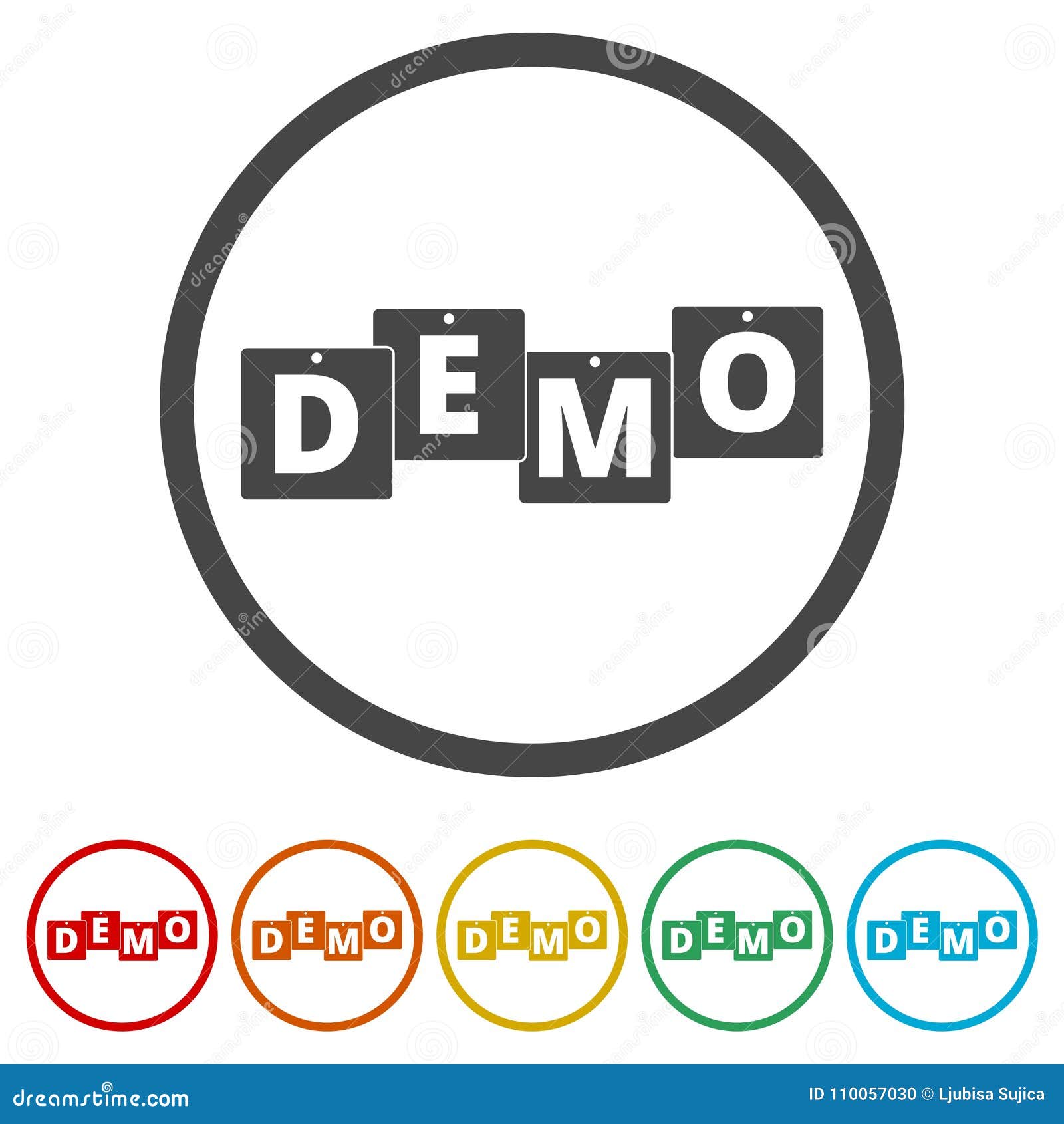 Demo Sign, Demo Icon, 6 Colors Included Stock Vector - Illustration of ... Demo Sign, Demo Icon, 6 Colors Included Stock Vector - Illustration of ...