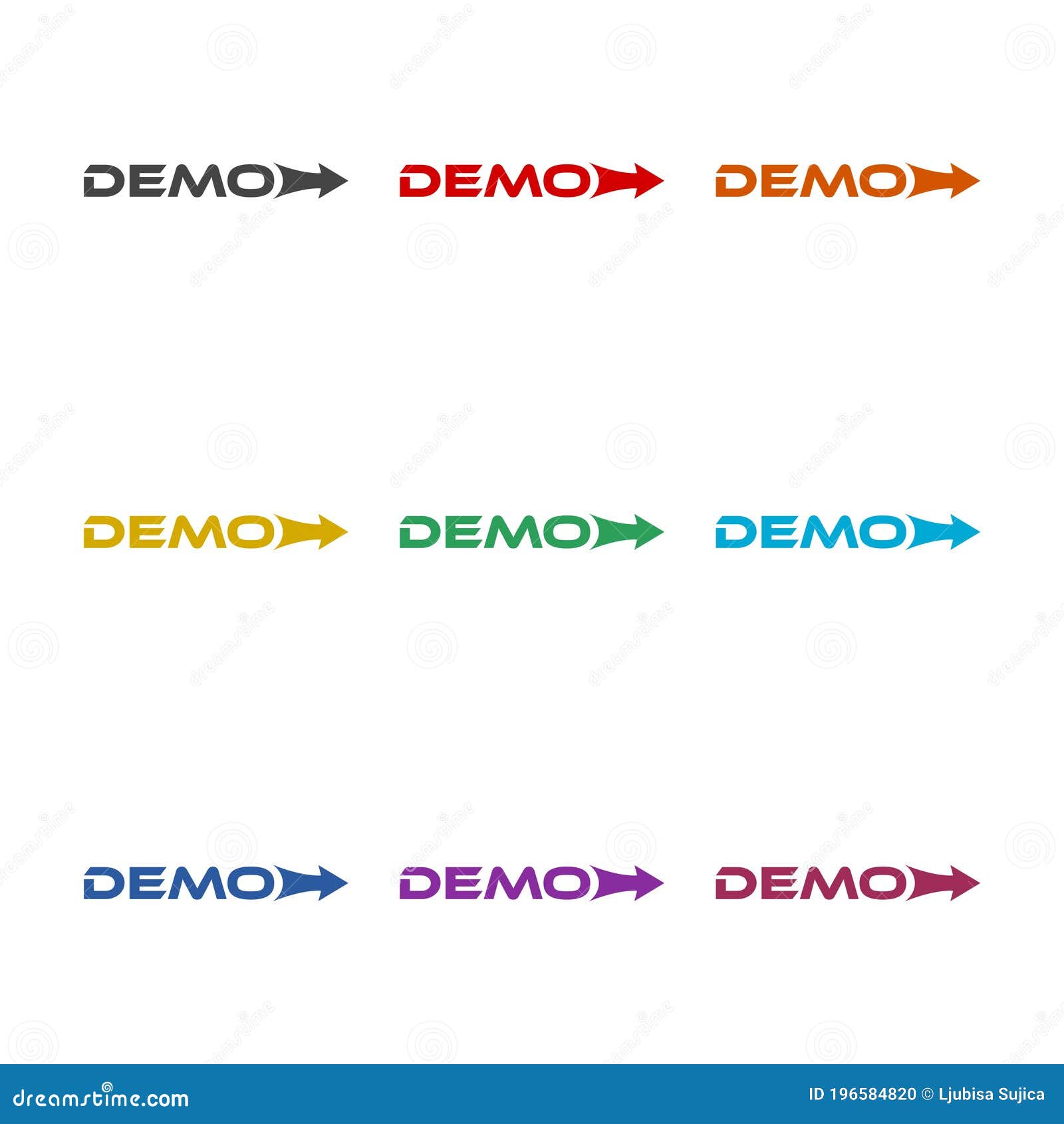 Demo Sign, Demo Icon, 6 Colors Included Vector Illustration ... Demo Sign, Demo Icon, 6 Colors Included Vector Illustration ...