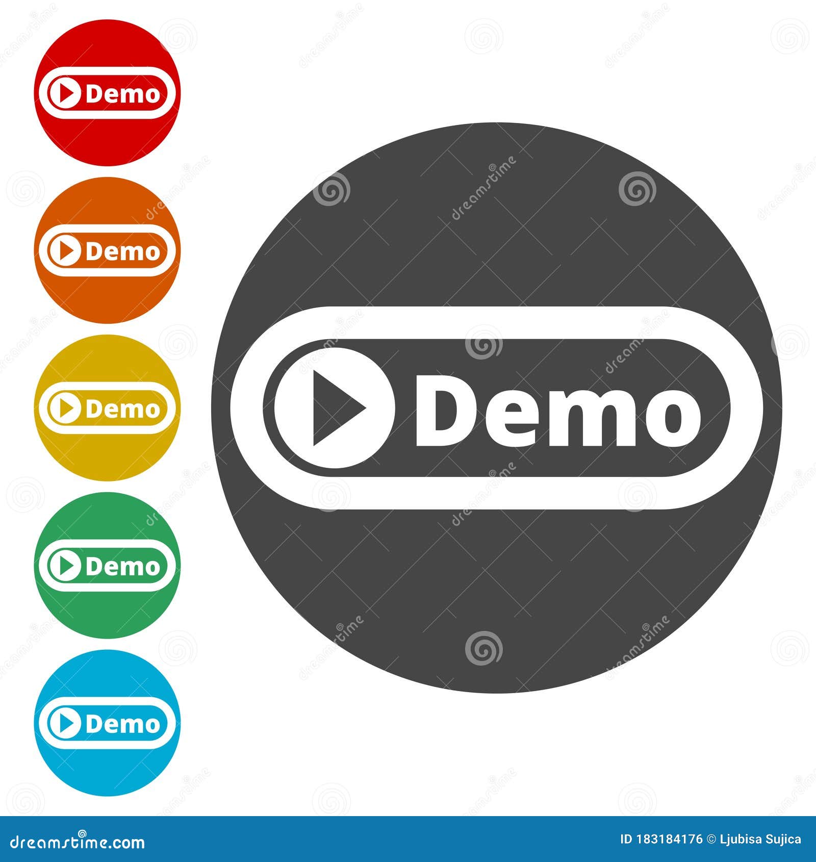 Demo sign, Demo icon stock vector. Illustration of navigation - 183184176