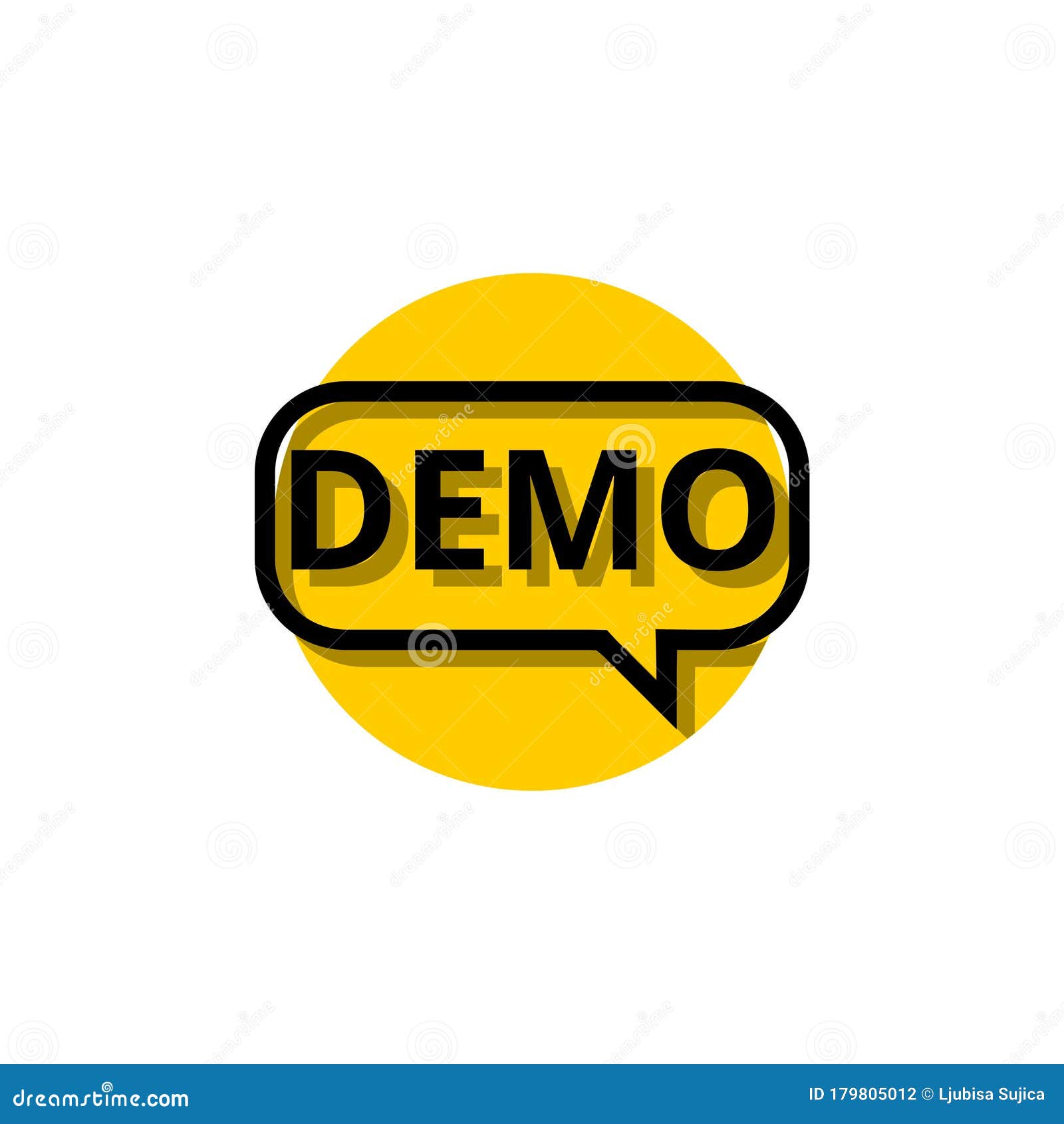 Demo Sign Isolated on White Background Stock Illustration ...