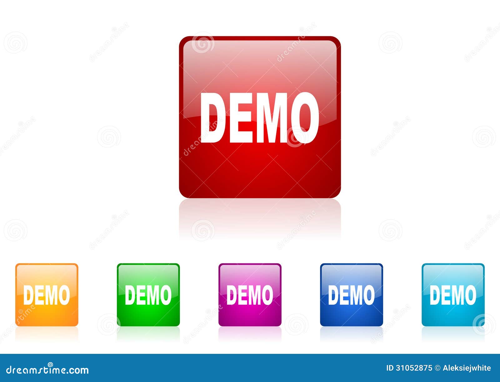 Demo Square Web Glossy Icon Stock Illustration - Illustration of symbol ...