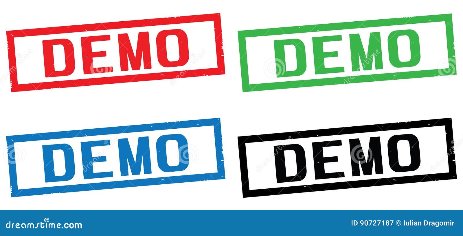 DEMO Text, on Rectangle Border Stamp Sign. Stock Illustration ...
