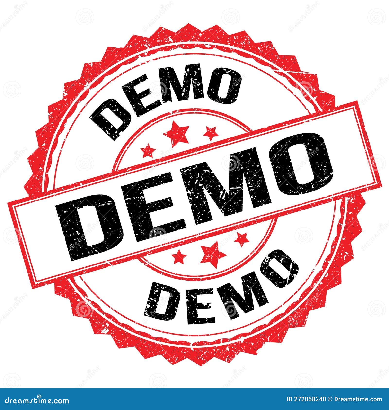 DEMO Text on Red-black Round Stamp Sign Stock Illustration ...