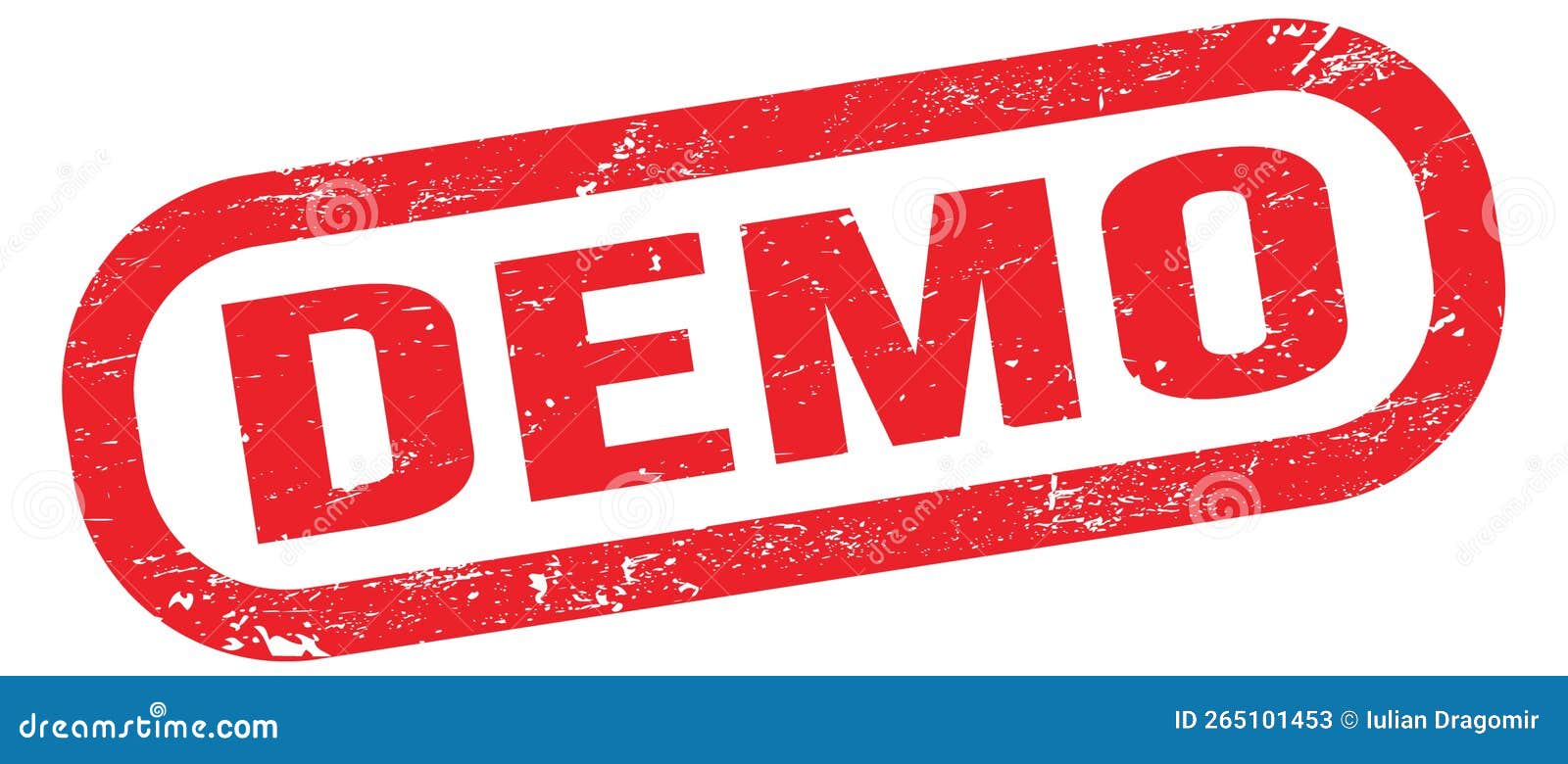 DEMO, Text on Red Rectangle Stamp Sign Stock Illustration ...
