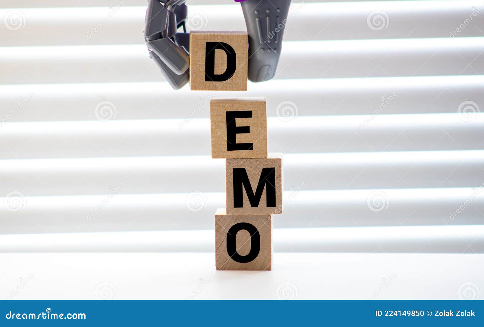 DEMO Word Made with Building Blocks Isolated on White Stock Photo ...