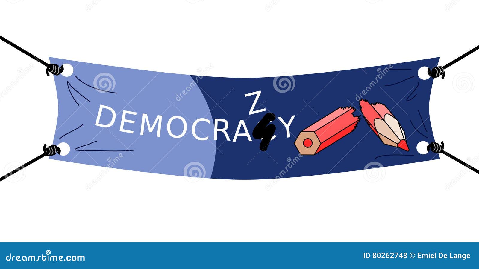 Democracia ou democrazy ilustração stock. Ilustração de protesto - 80262748