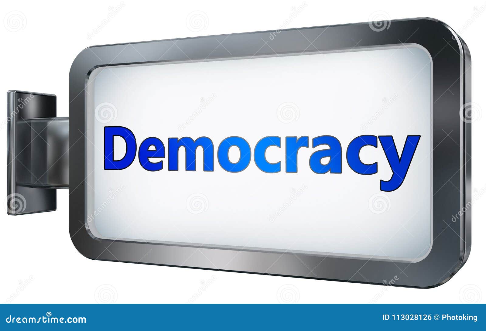 Democracy on Billboard Background Stock Illustration - Illustration of ...