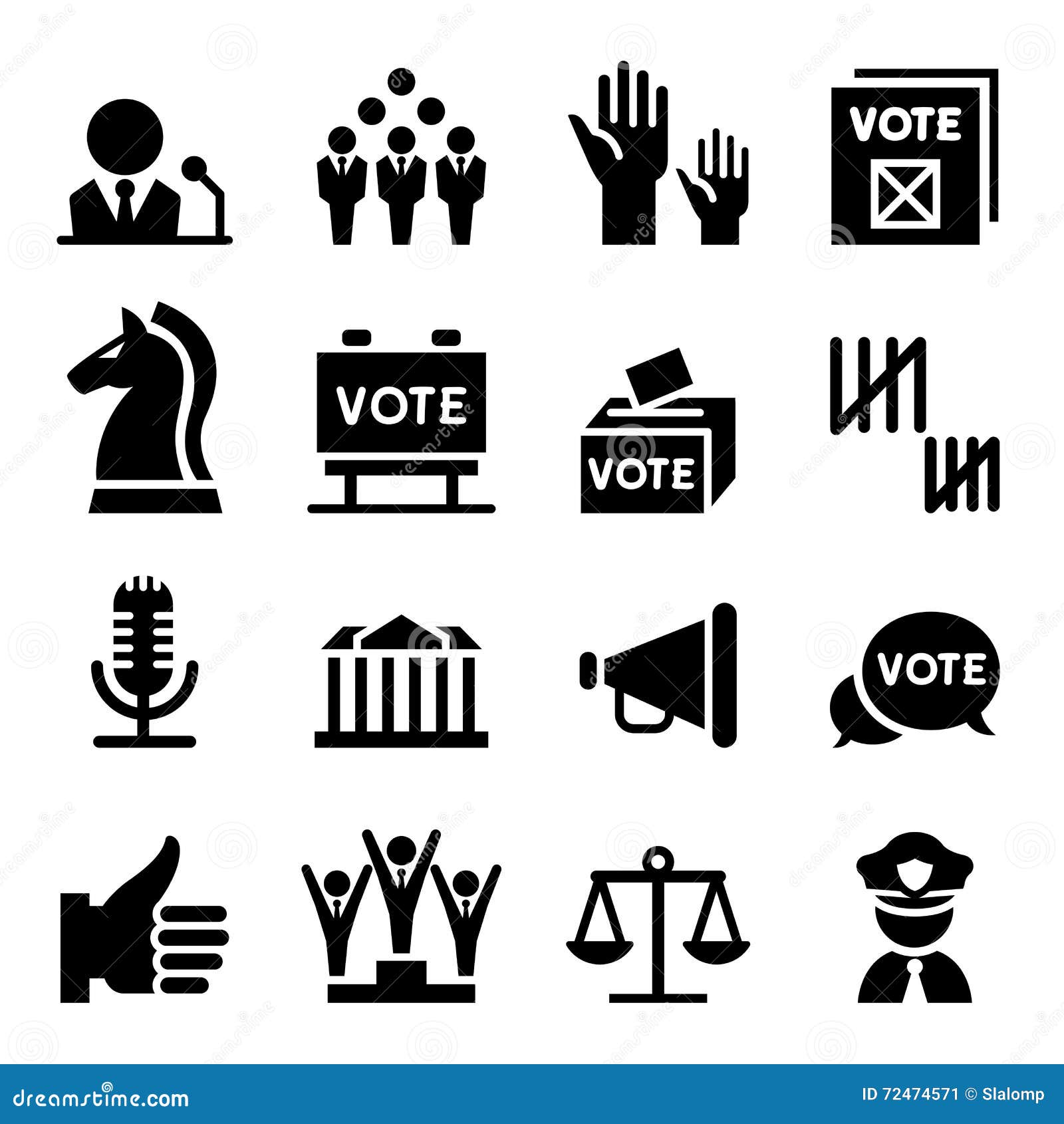 Democracy icon stock illustration. Illustration of ballot - 72474571