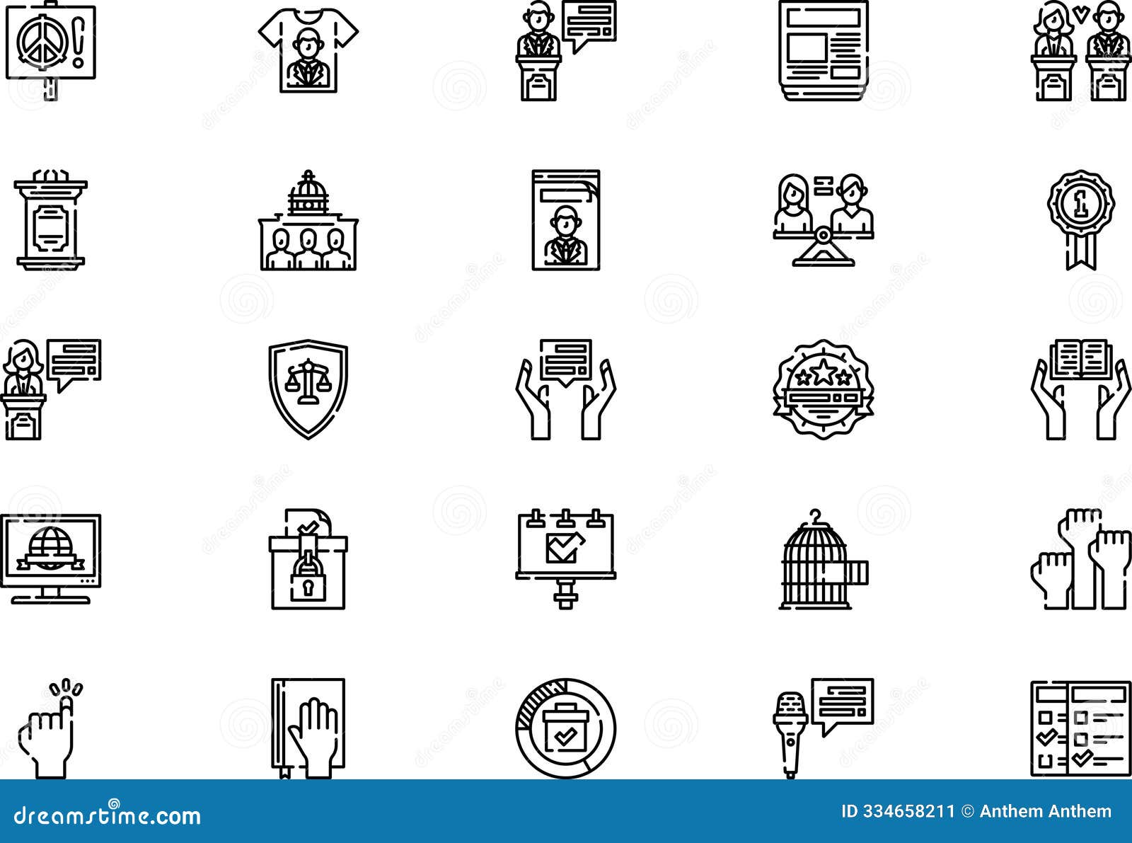 Democracy Icons Collection is a Vector Illustration with Editable ...