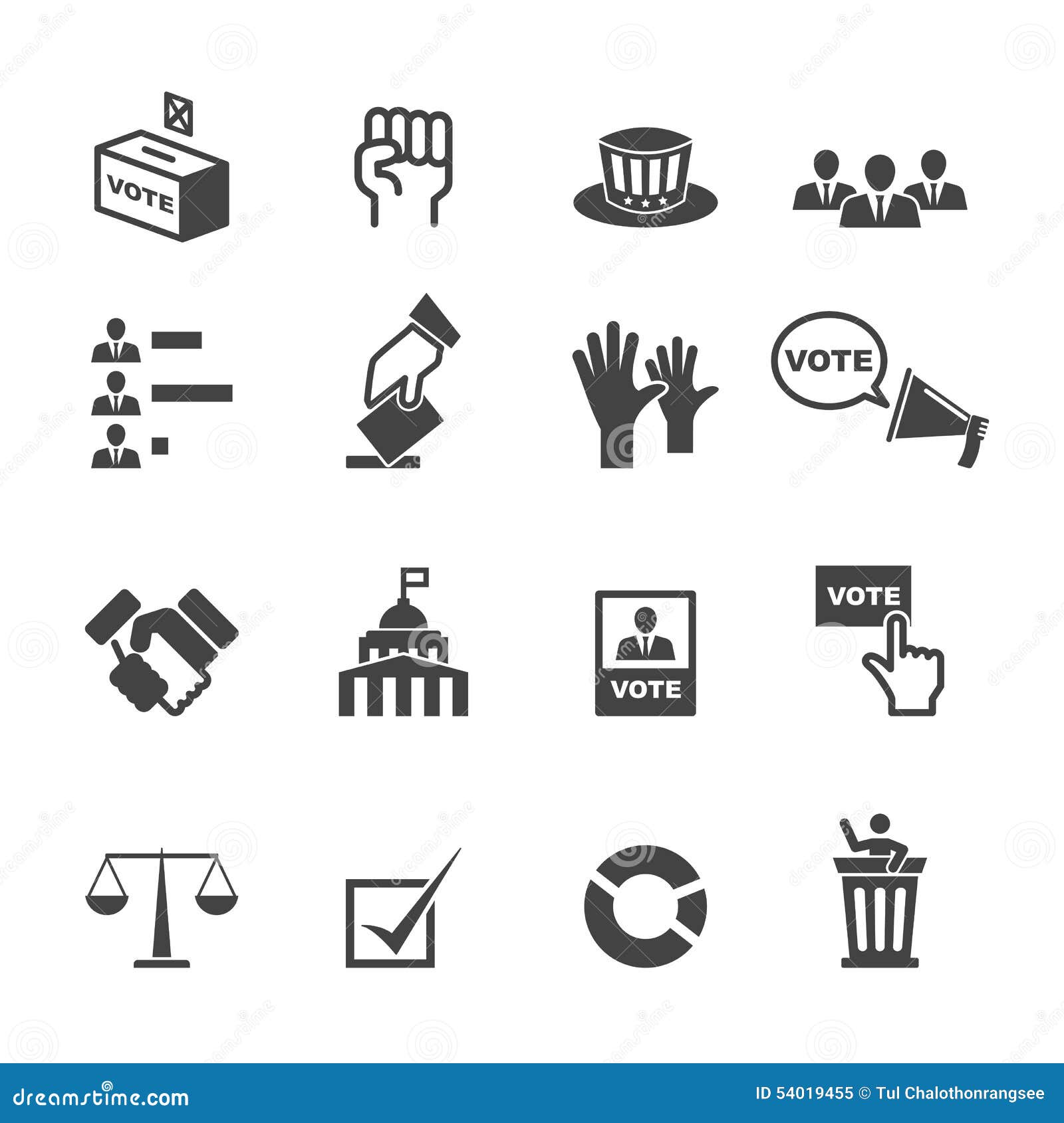 Democracy Icons Stock Vector - Image: 54019455