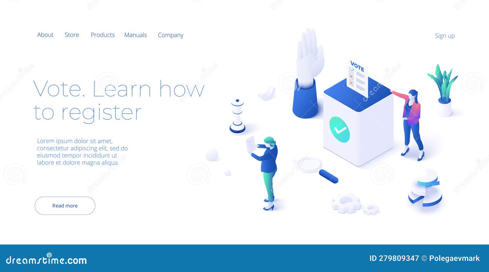 Democracy Illustration Concept in Isometric Vector Design. Election ...