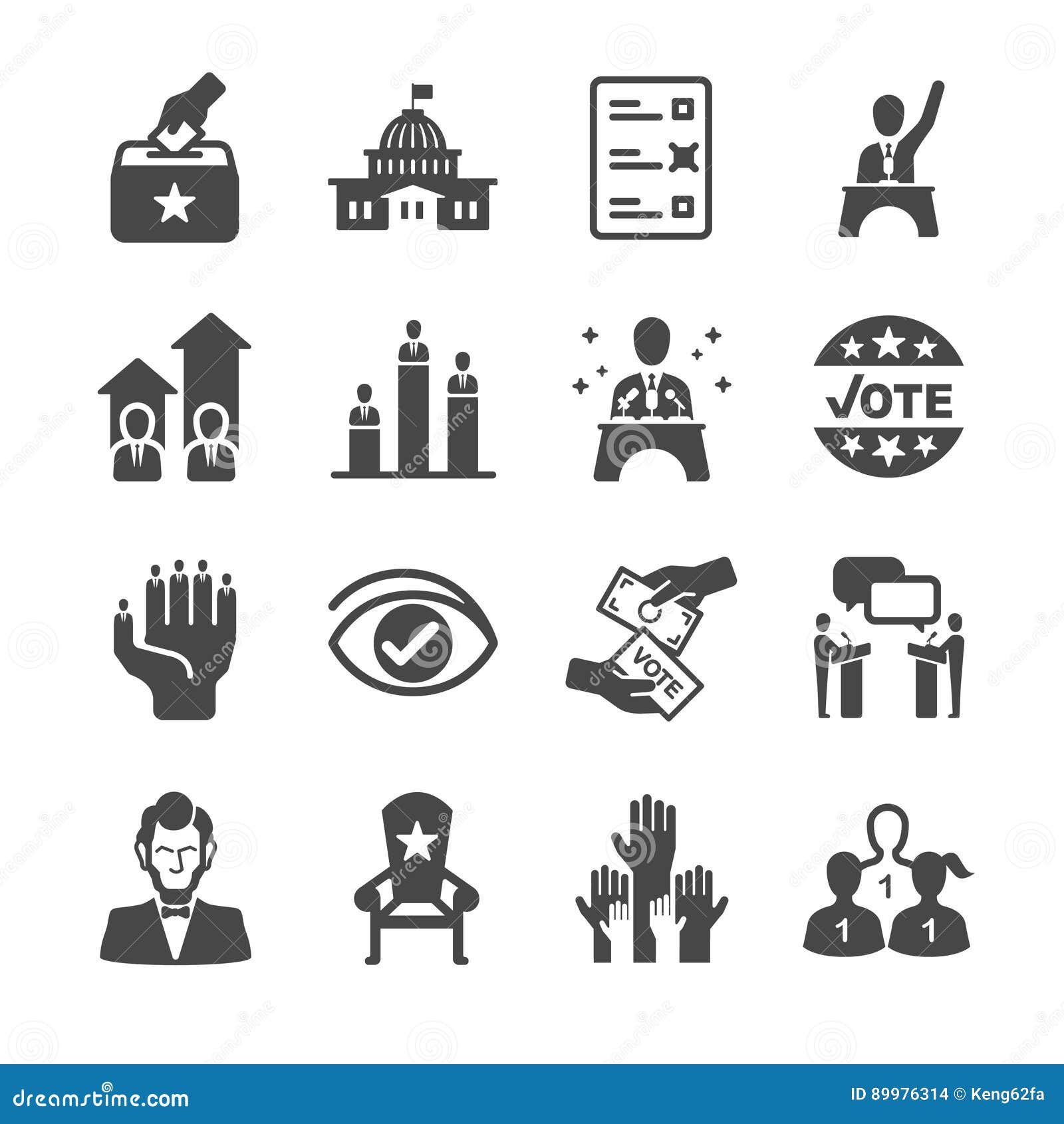 Political Icons Drawn By Hand, Vector Set. Doodle On The Topic Of ...
